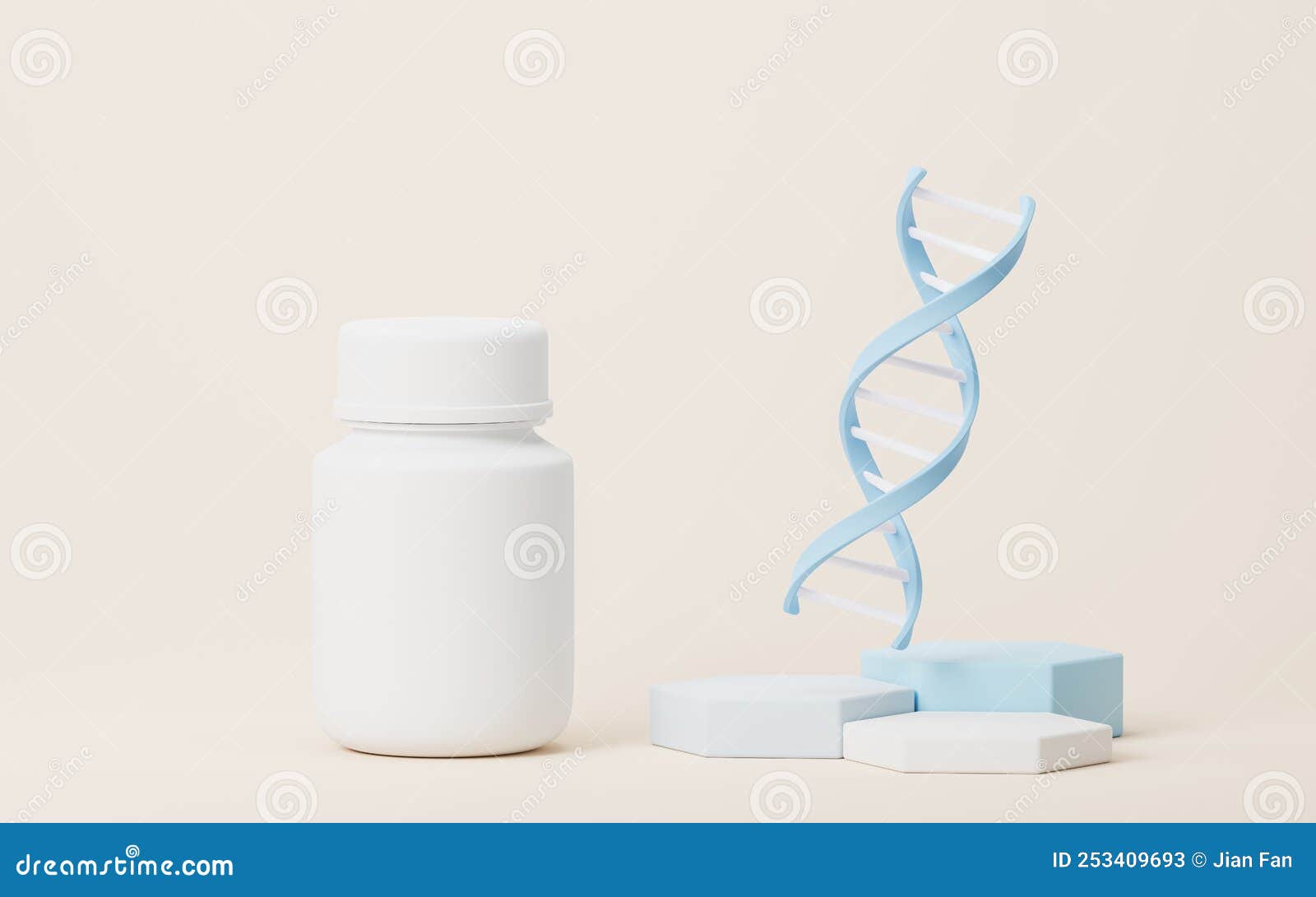 DNA and Pharmaceutical Concept, 3d Rendering Stock Illustration ...