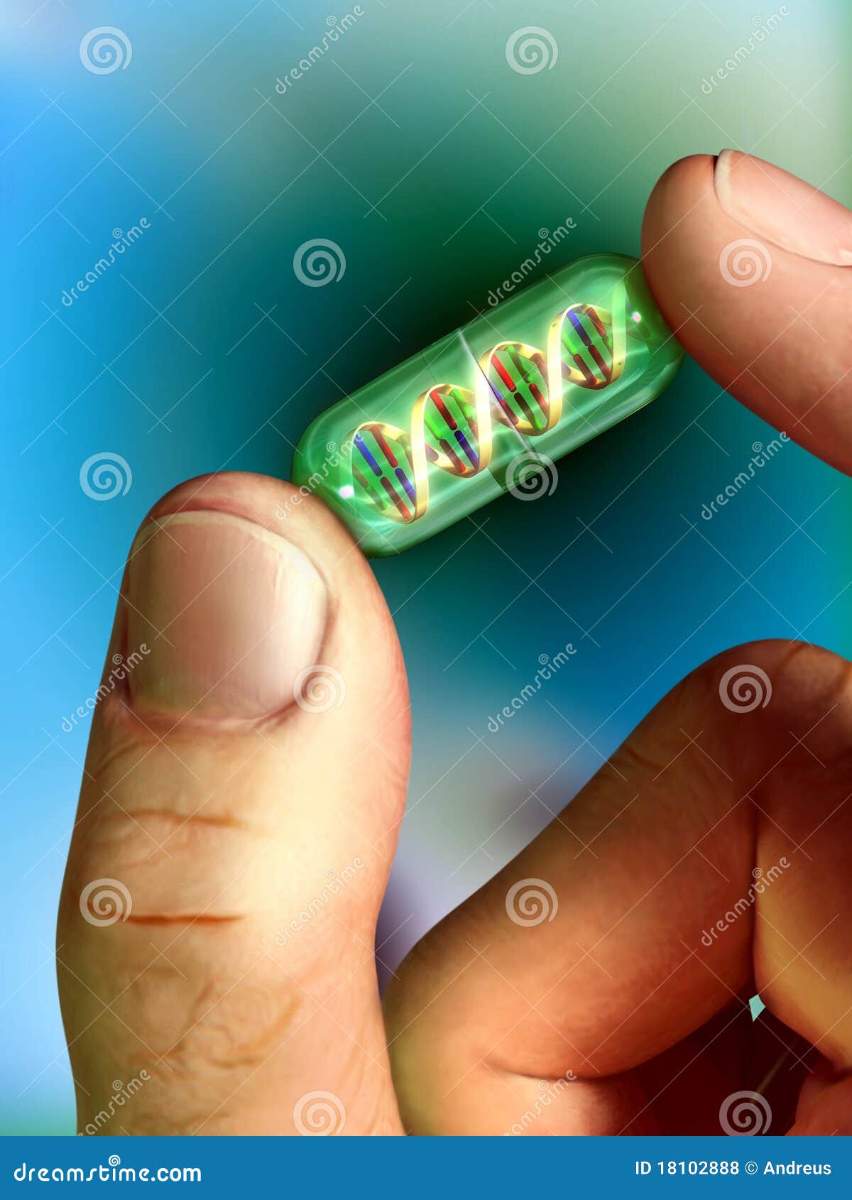 Dna pill stock illustration. Illustration of hand, analysis - 18102888