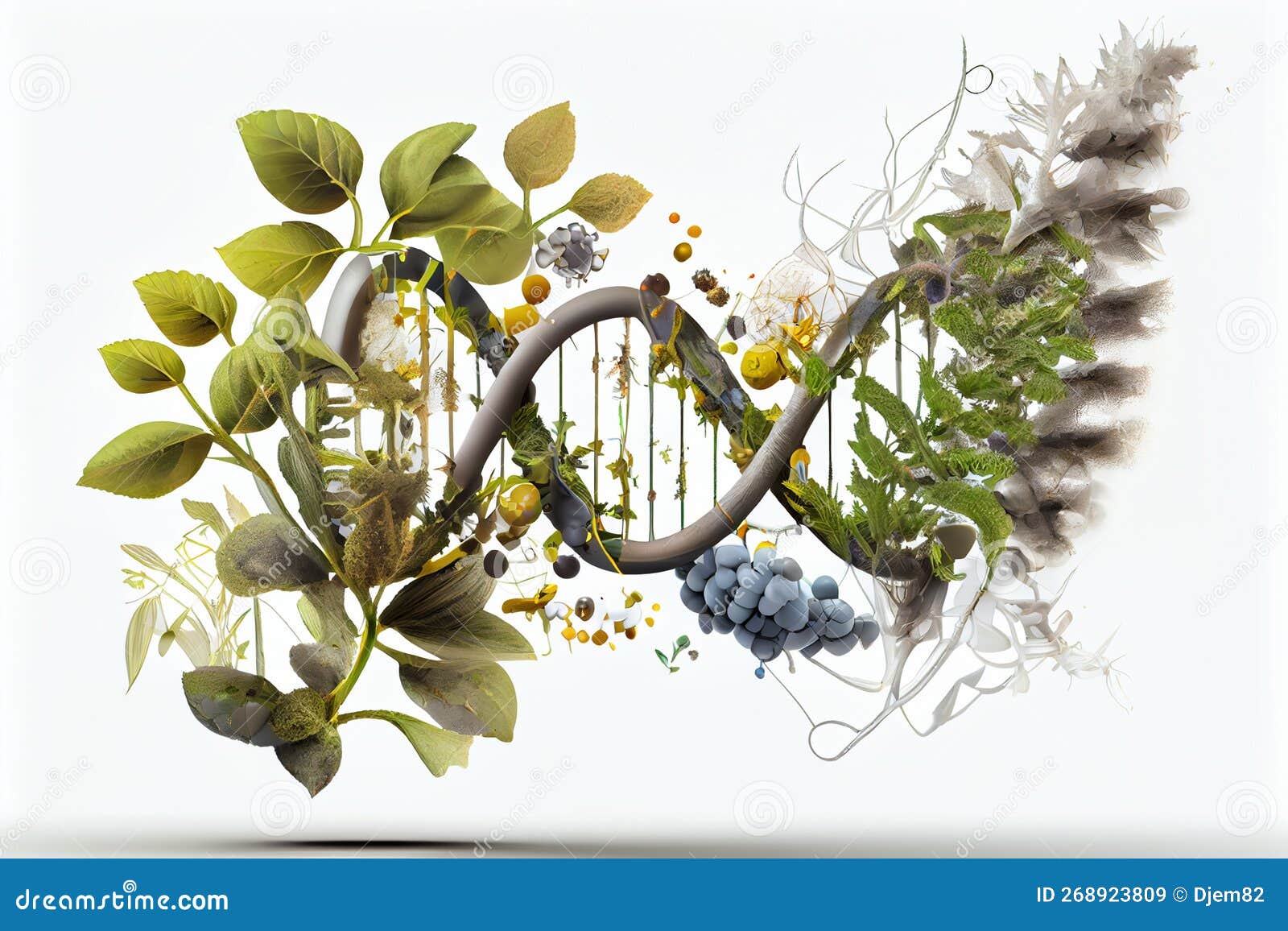 DNA Plant Concept Created with Generative Ai Stock Illustration ...