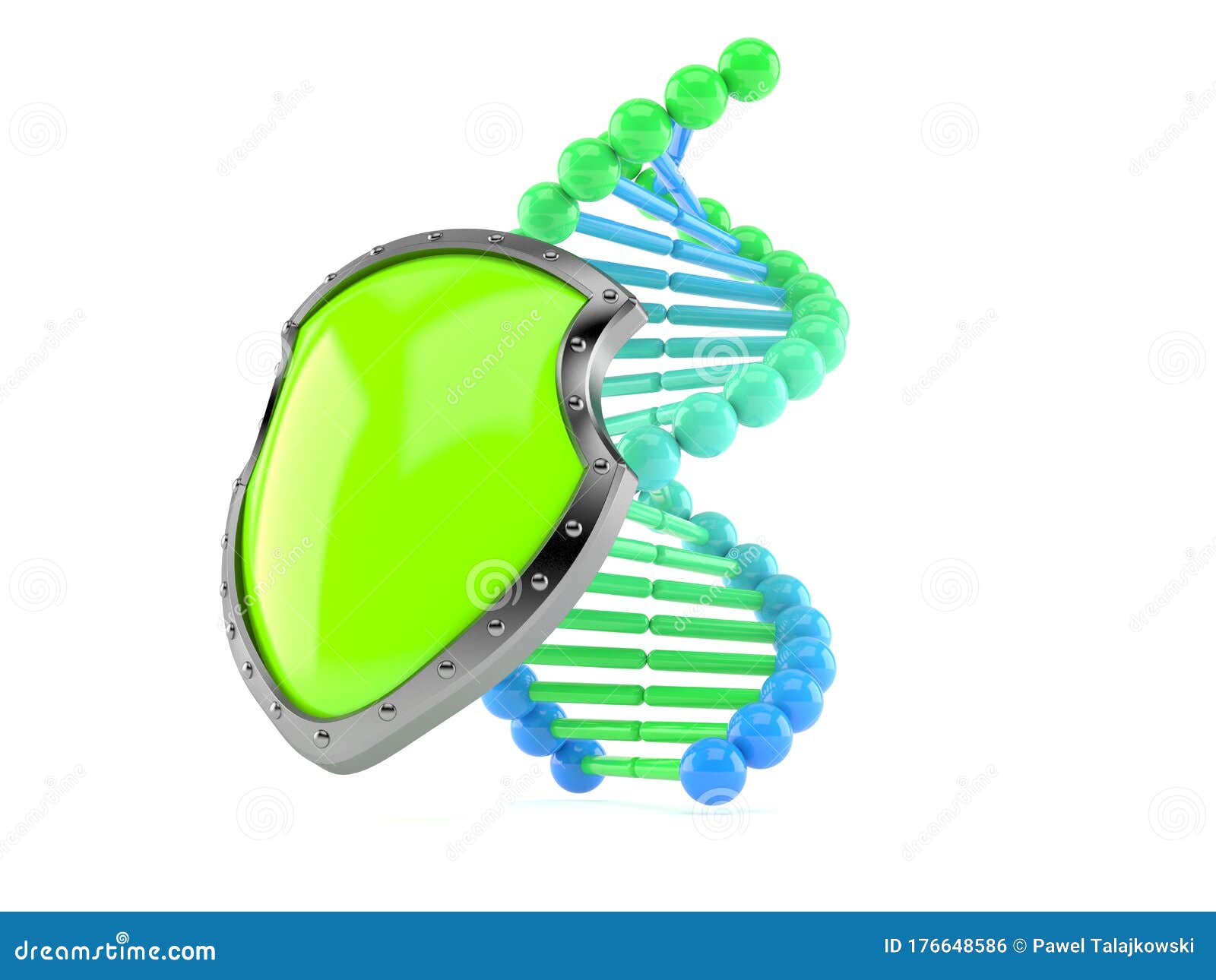 DNA with protective shield stock illustration. Illustration of empty ...