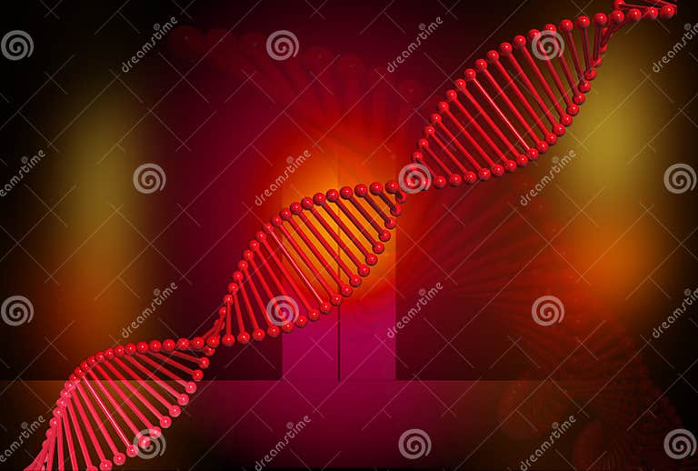 DNA red stock illustration. Illustration of digital, chromosome - 13498404