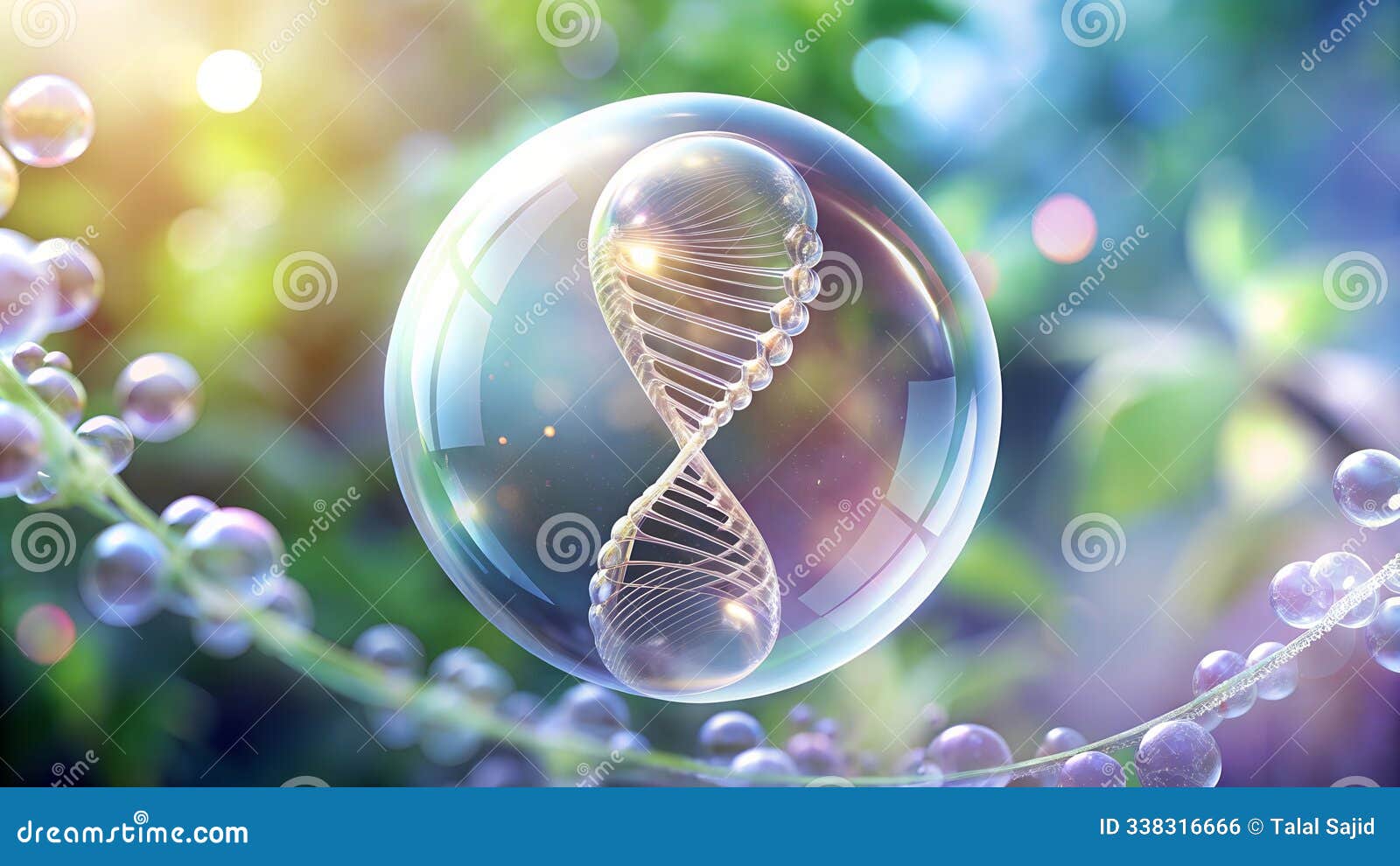 DNA Representation within a Transparent Bubble Stock Photo - Image of ...