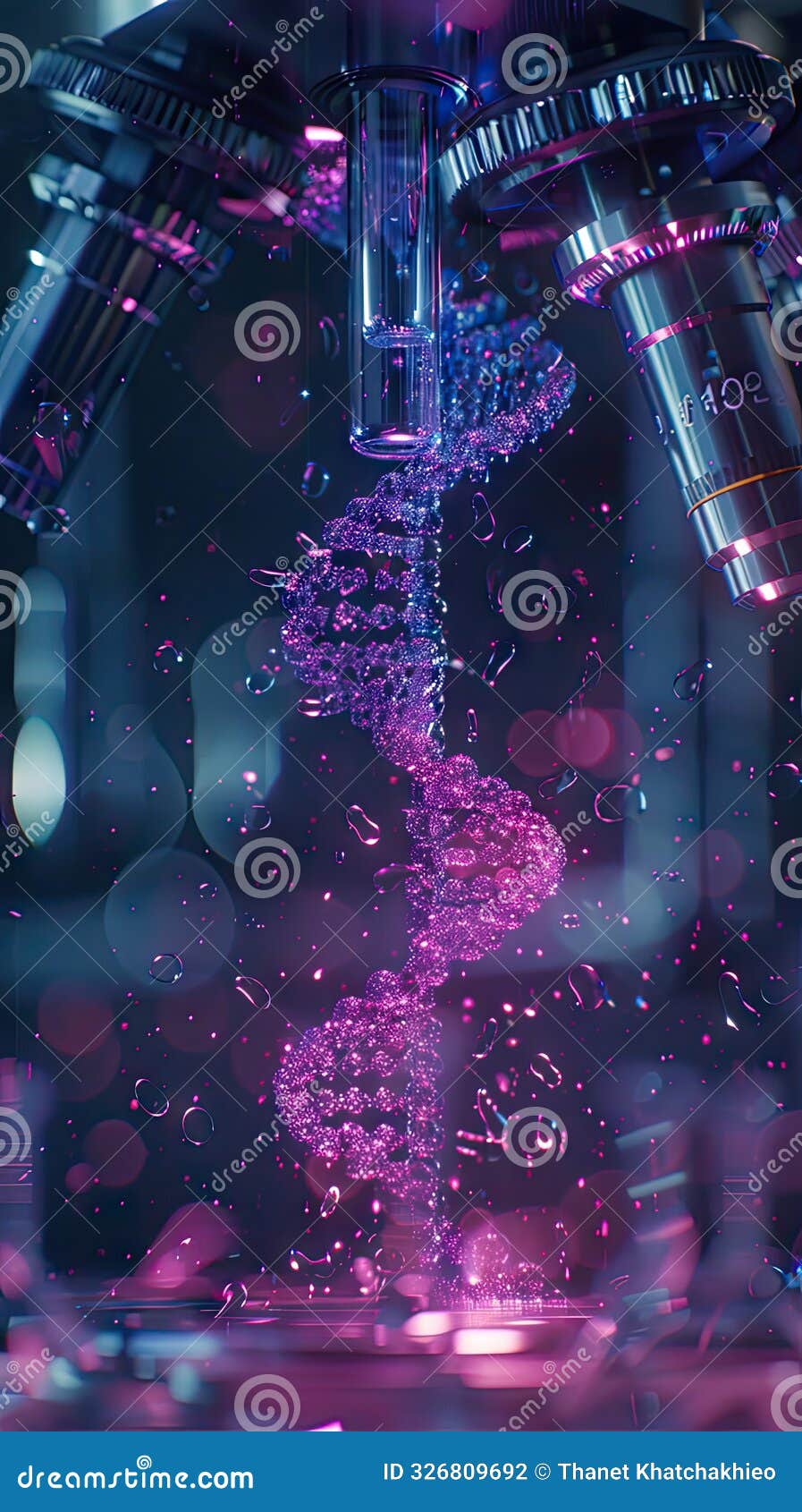 DNA Research in Biotechnology Lab Stock Illustration - Illustration of ...