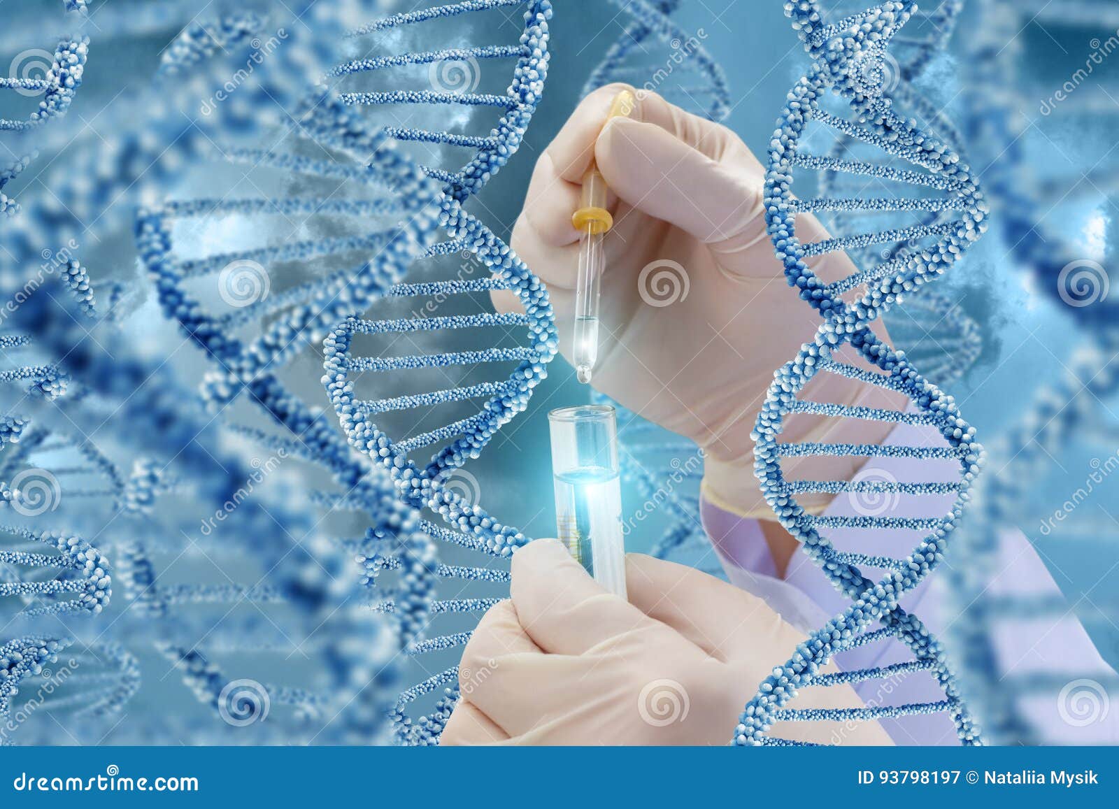DNA Research with a Sample. Stock Image - Image of investigation ...