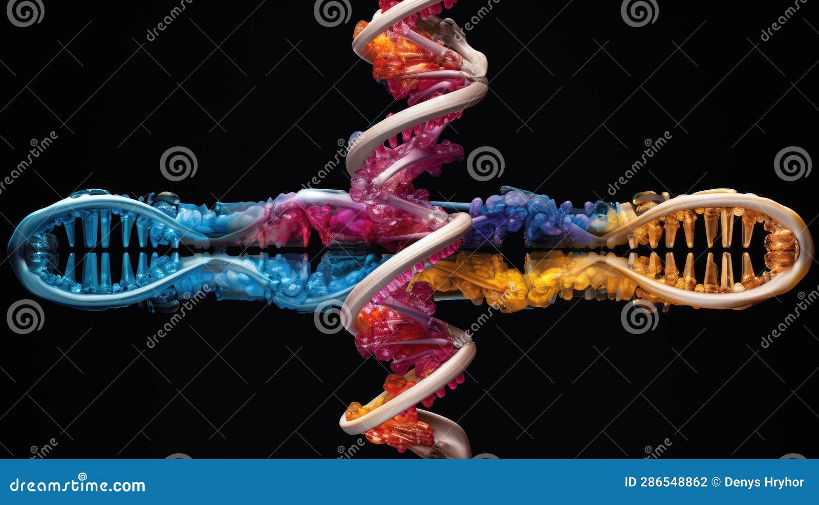 DNA Research Under the Microscope. Genetic Engineering Stock ...