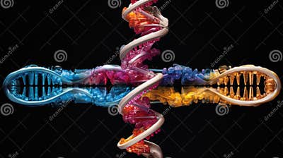 DNA Research Under the Microscope. Genetic Engineering Stock Photo ...