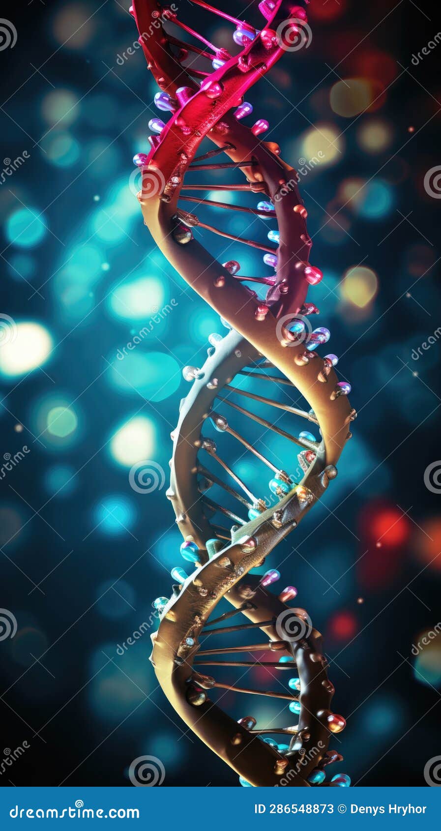 DNA Research Under the Microscope. Genetic Engineering Stock ...