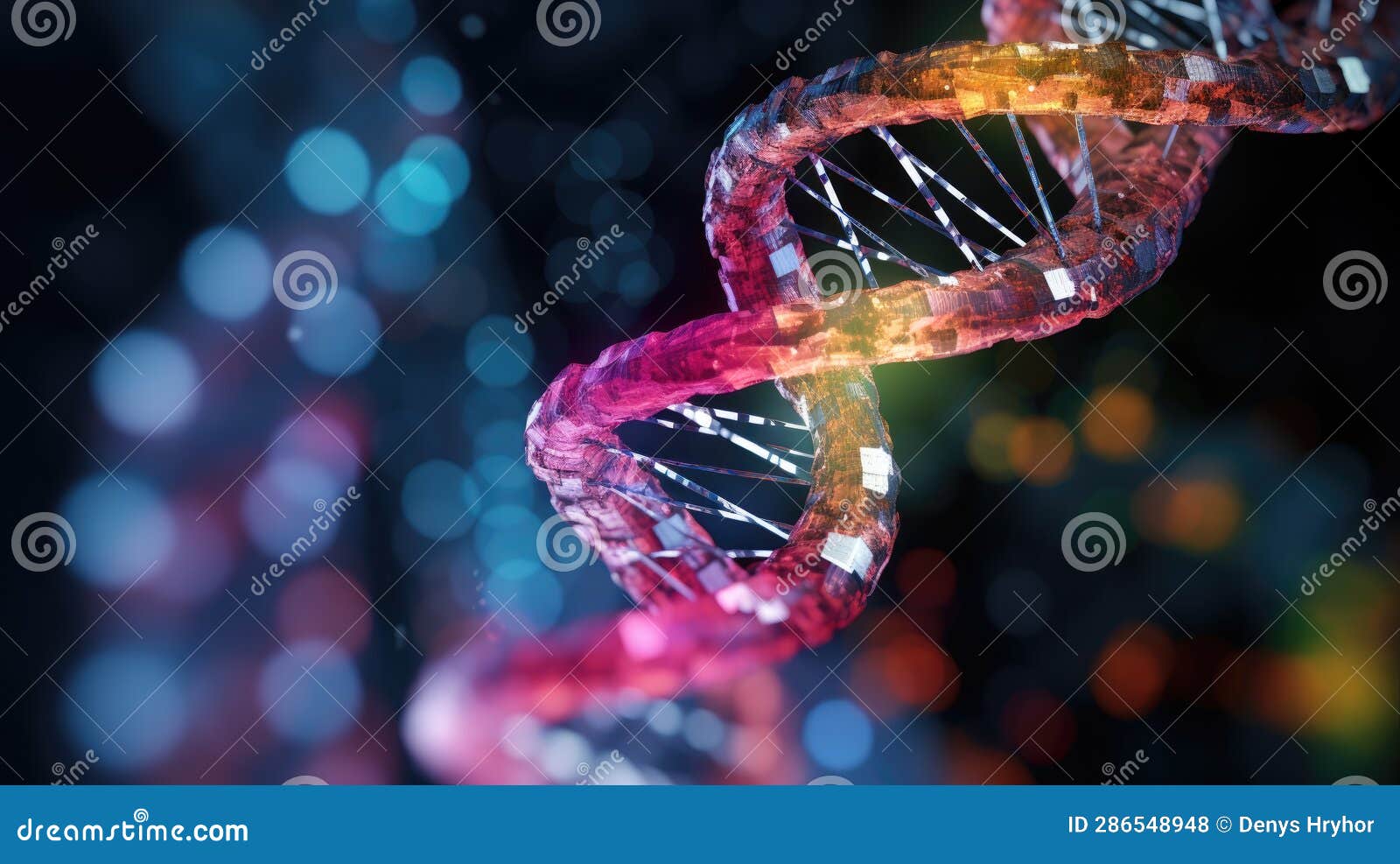 DNA Research Under the Microscope. Genetic Engineering Stock ...