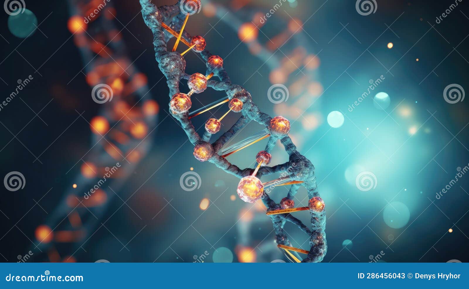 DNA Research Under the Microscope. Genetic Engineering Stock ...