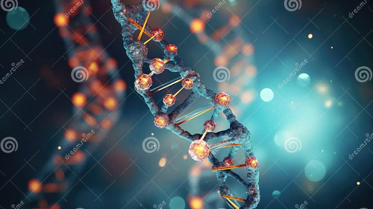 DNA Research Under the Microscope. Genetic Engineering Stock Image ...
