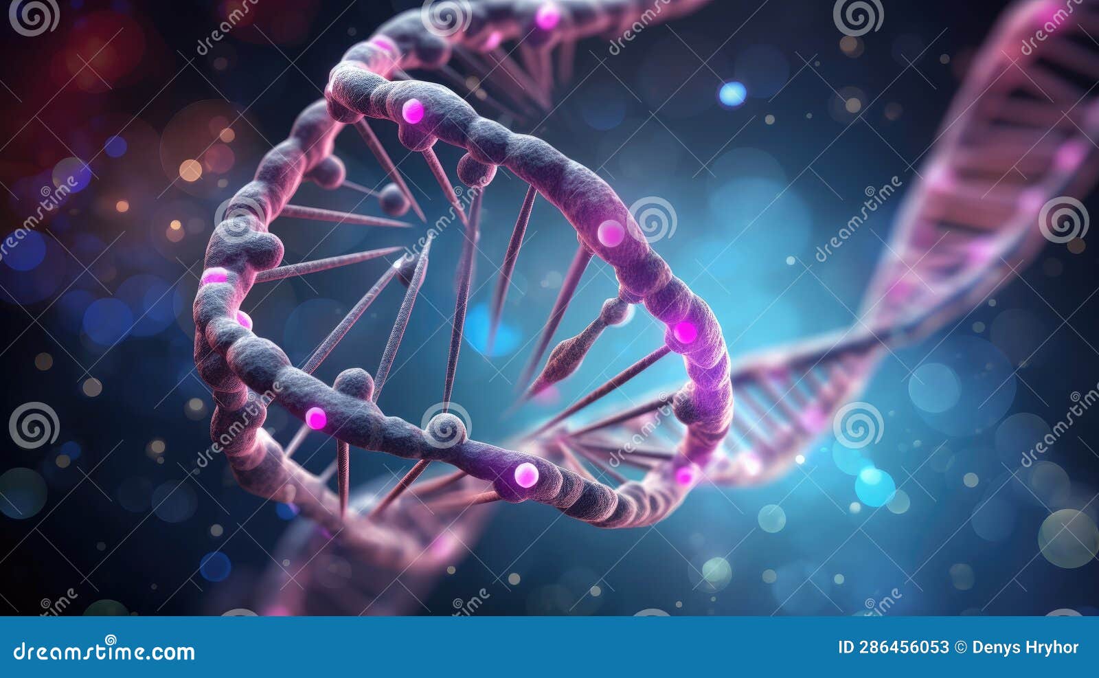 DNA Research Under the Microscope. Genetic Engineering Stock ...