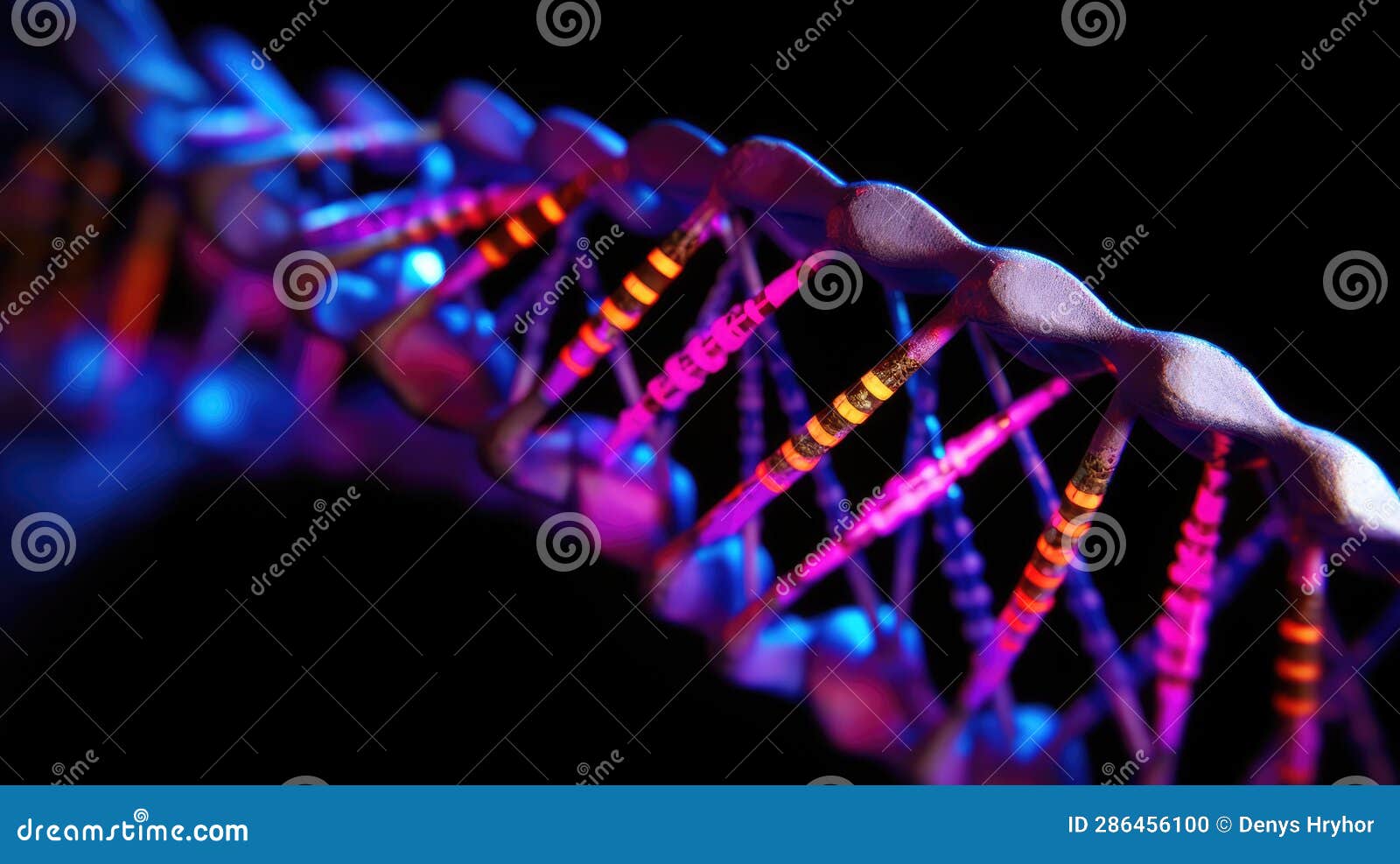 DNA Research Under the Microscope. Genetic Engineering Stock ...