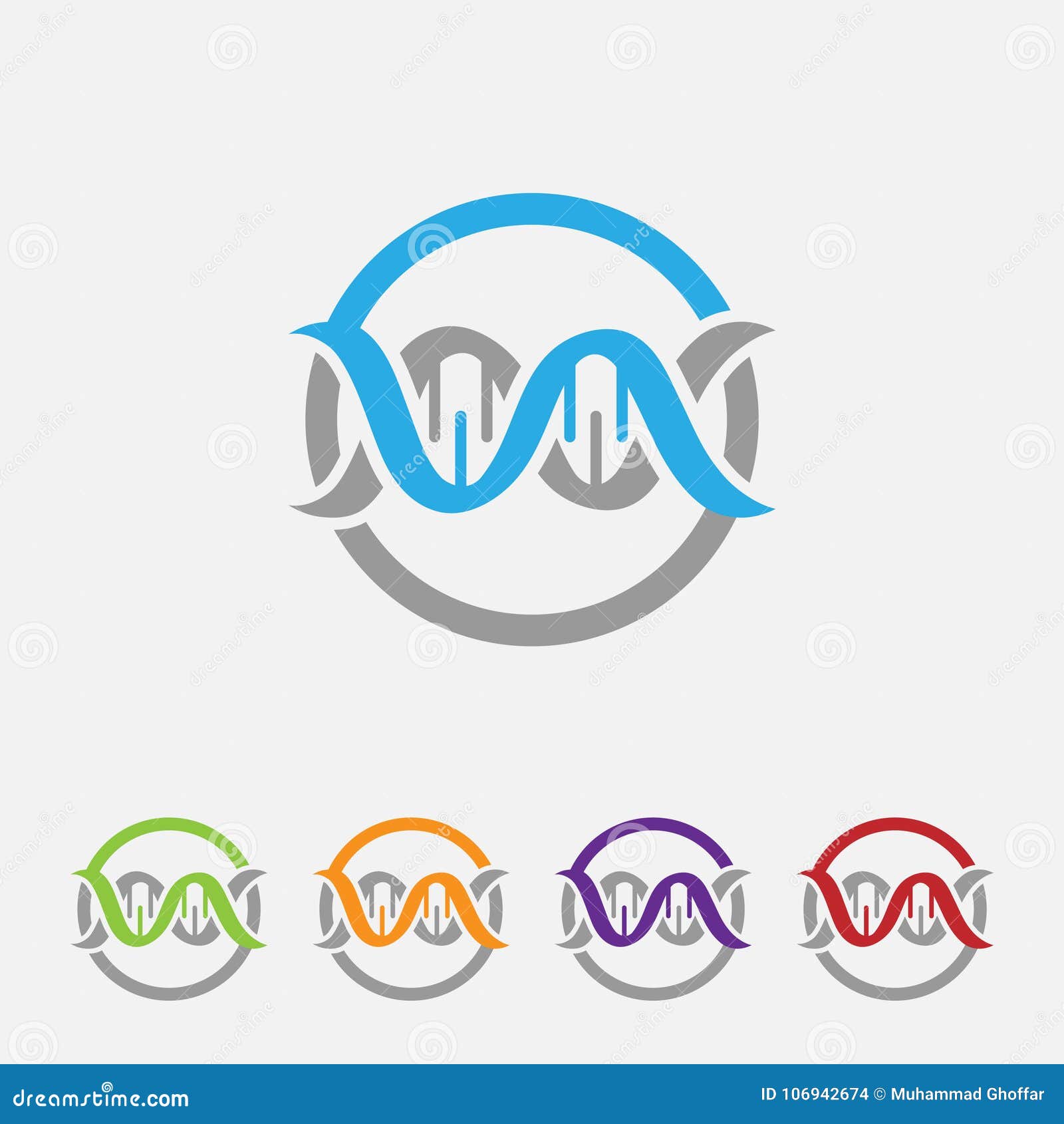 DNA Rounded Icon. Style is a Flat DNA Gray Symbol Inside Light Blue,EPS ...