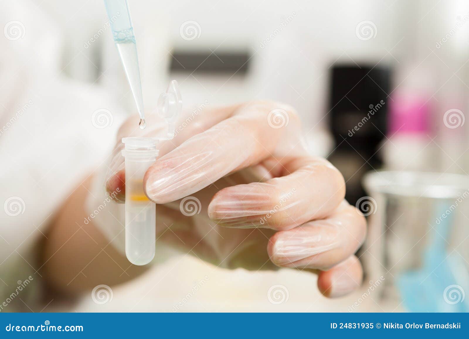 DNA sample preparation stock image. Image of purification - 24831935