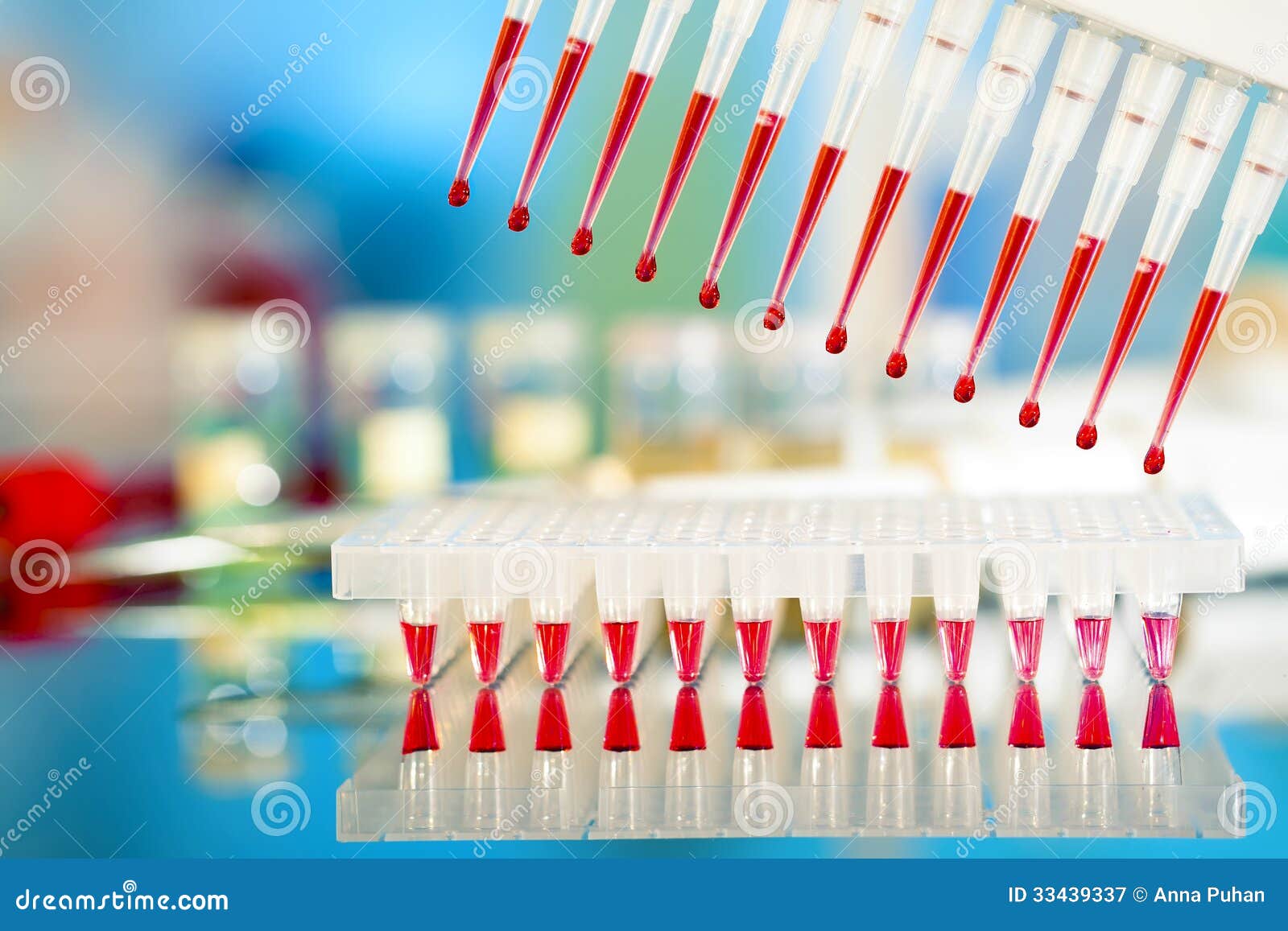 DNA Samples are Loaded To 96-well Plate Stock Image - Image of ...