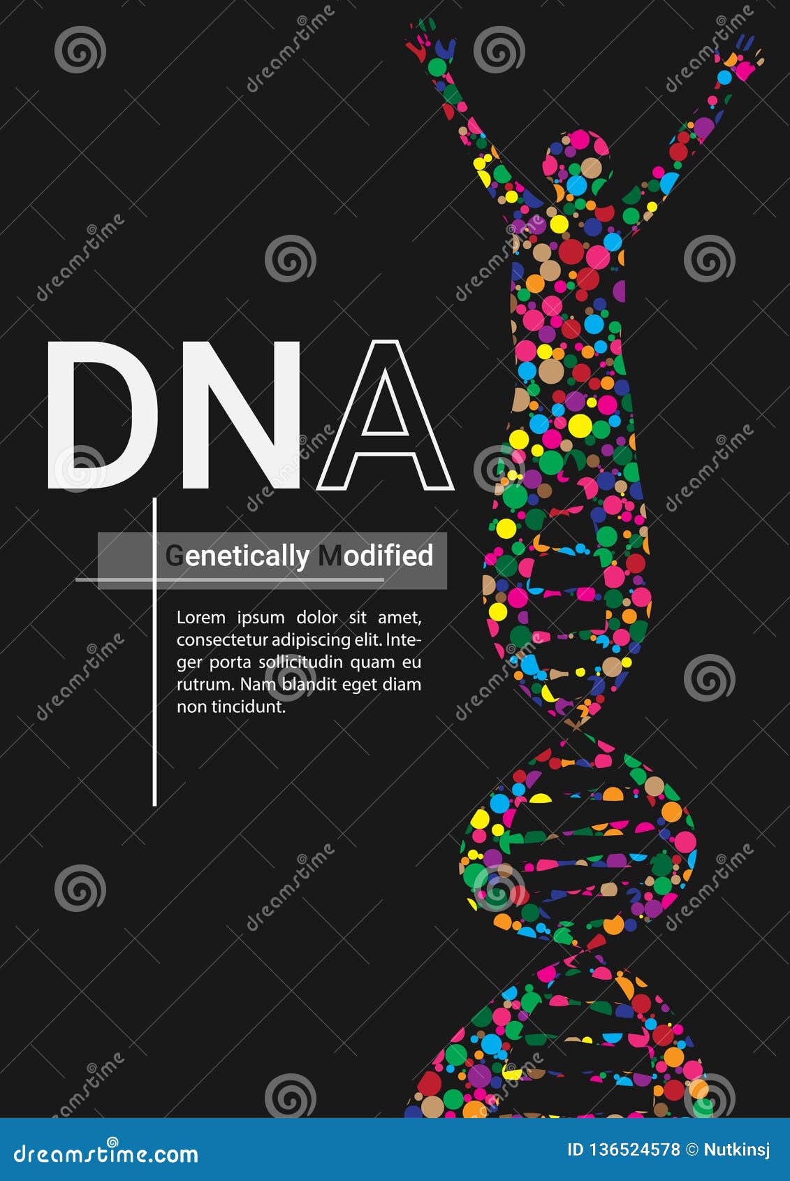 DNA for Science Book Cover stock vector. Illustration of modified ...