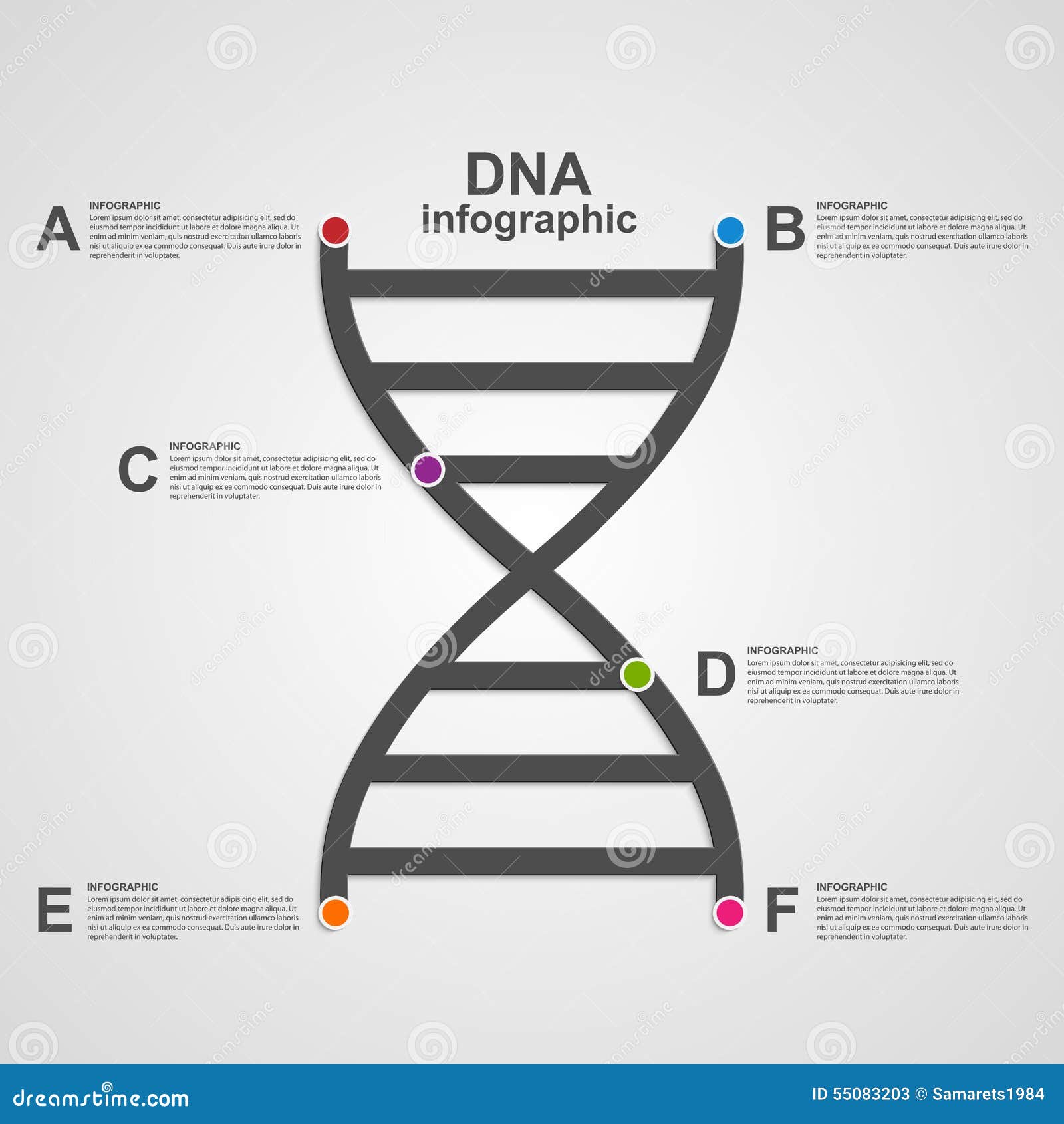 DNA Science Infographics Design Line Style Concept. Stock Vector ...