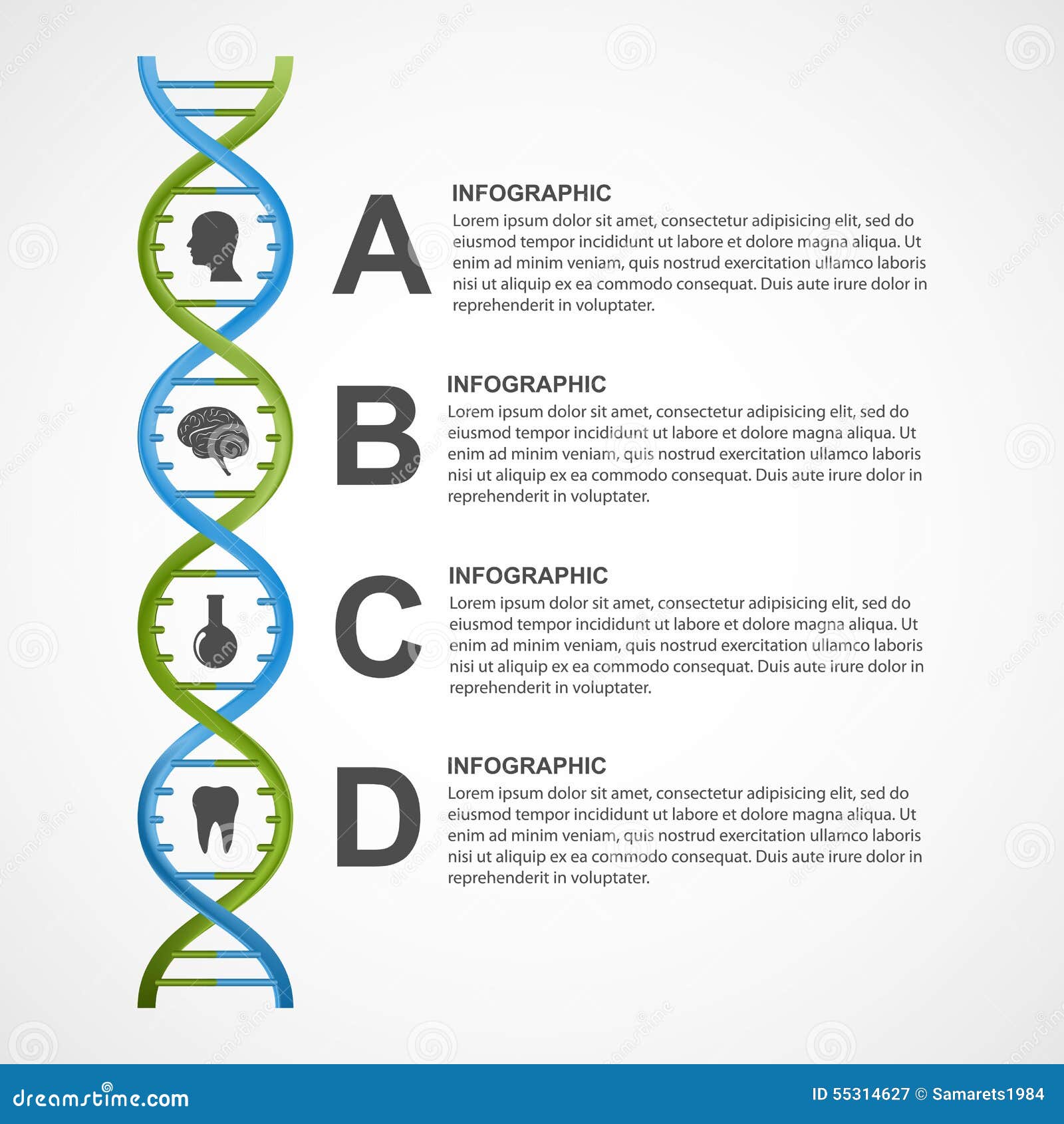 DNA science infographics. stock vector. Illustration of business - 55314627