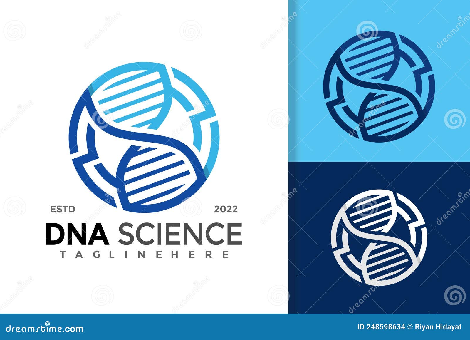 Dna Science Logo Design Vector Template Stock Vector - Illustration of ...