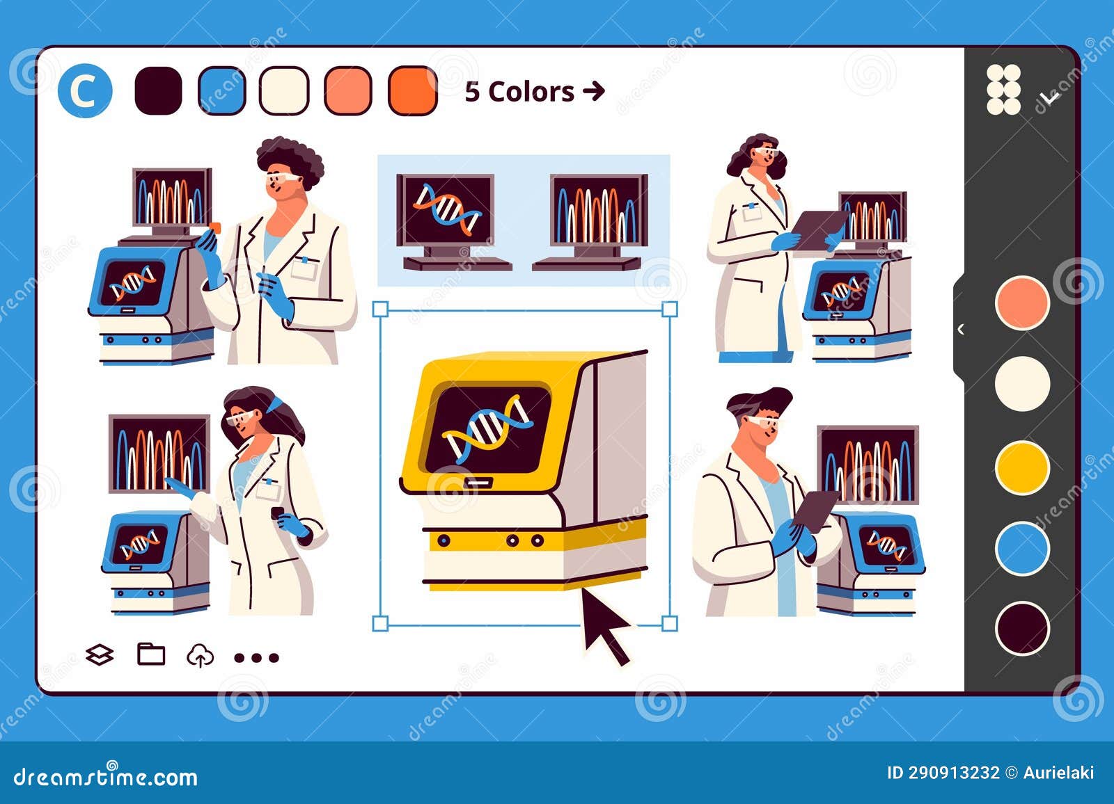 DNA Scientist a Figma Bundle. Set of Scientist Activities on DNA ...