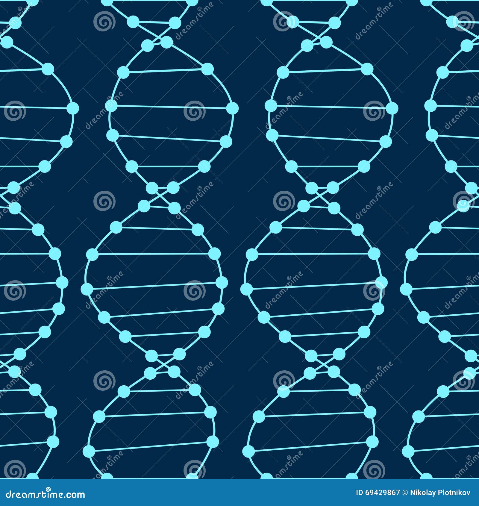 Dna Seamless Pattern. DNA Science Blue Vector Background Stock Vector ...