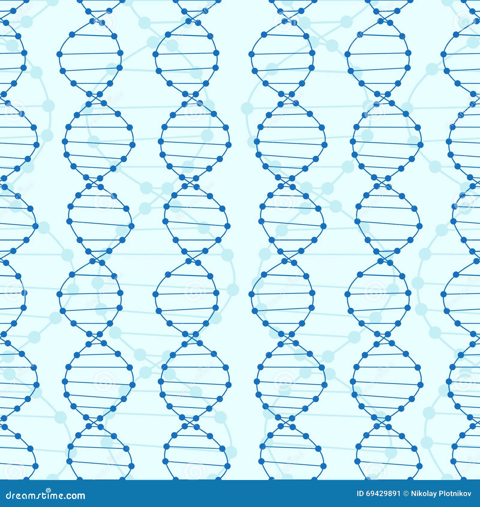 Dna Seamless Pattern. DNA Science Blue Vector Background Stock Vector ...