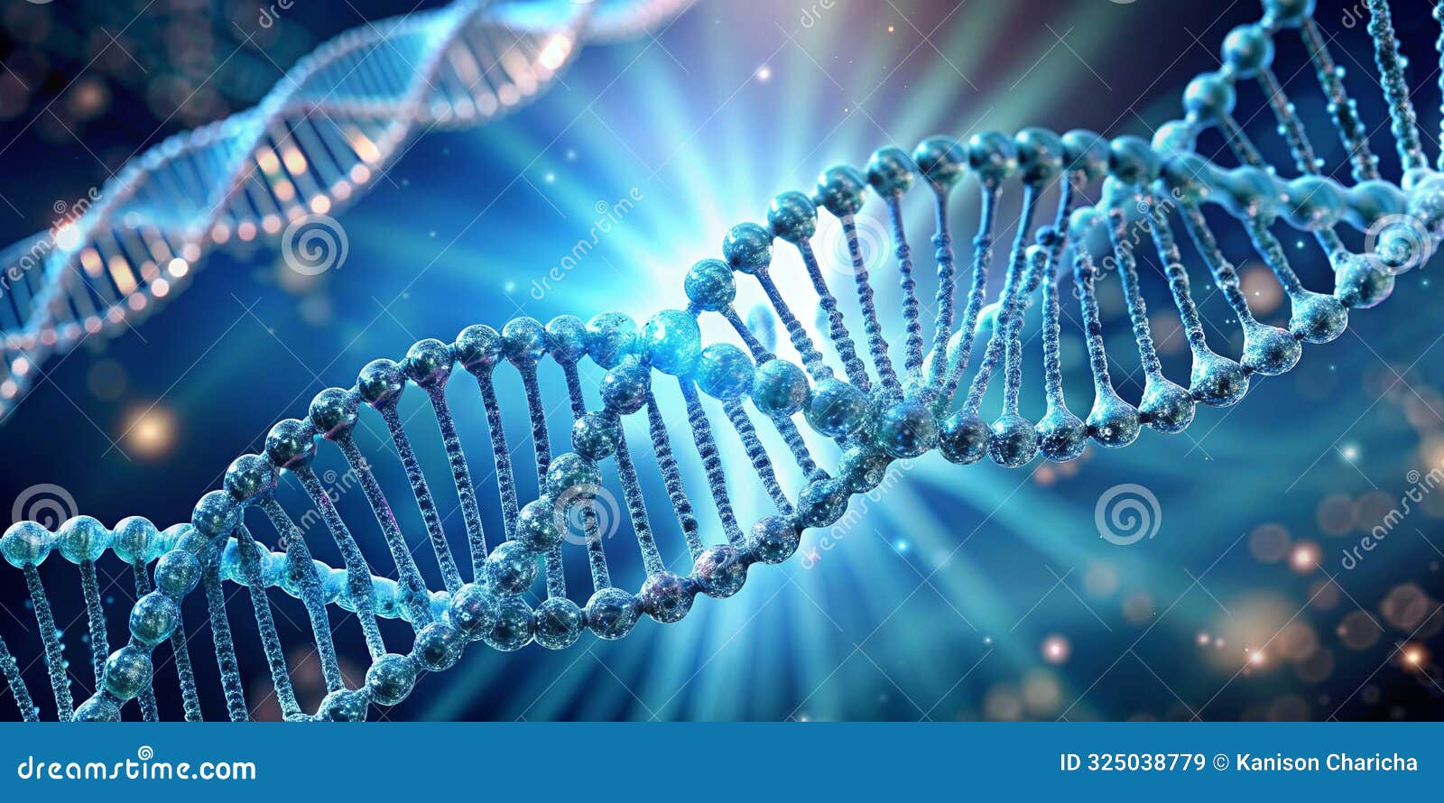 DNA Sequence. Abstract 3d Polygonal Wireframe DNA Molecules Structure ...