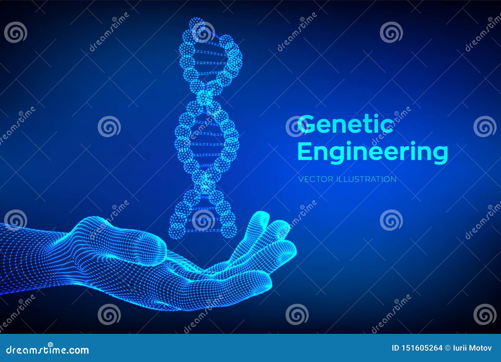 DNA Sequence in Hand. Wireframe DNA Molecules Structure Mesh. DNA Code ...