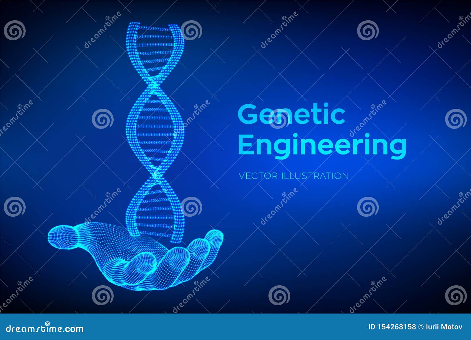 DNA Sequence in Hand. Wireframe DNA Molecules Structure Mesh. DNA Code ...