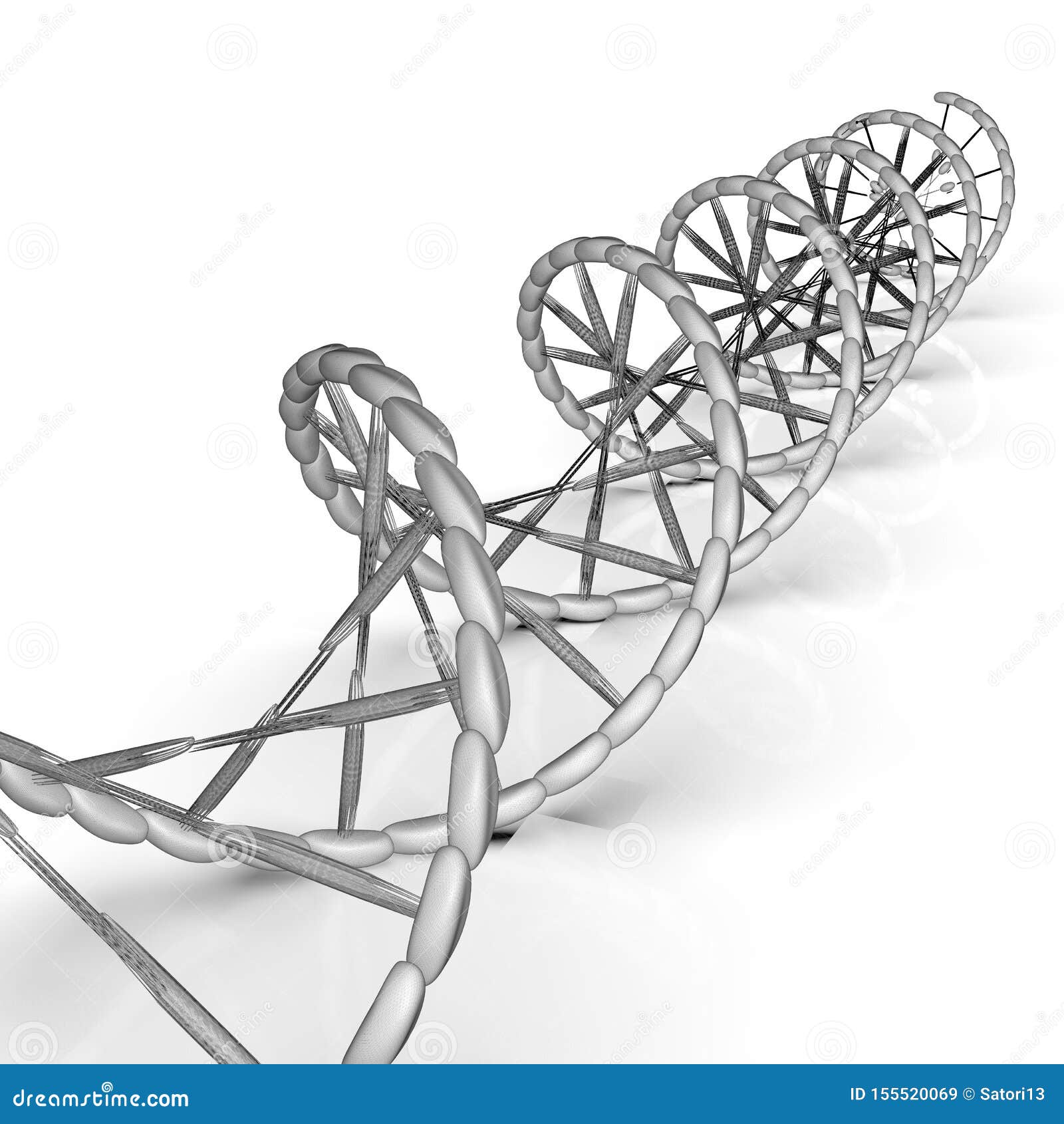 Dna Sequence with Its Code Structure 3d Rendering Stock Illustration ...