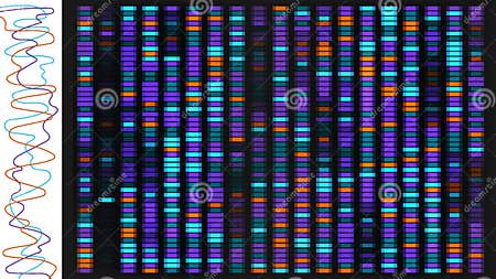 Dna Sequence Map Vector Bg. Genetic Data Visualization with Chart for ...