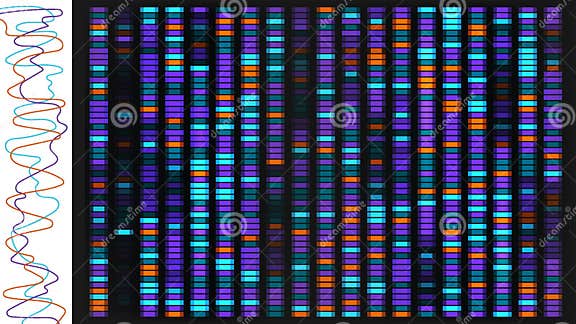 Dna Sequence Map Vector Bg. Genetic Data Visualization with Chart for ...