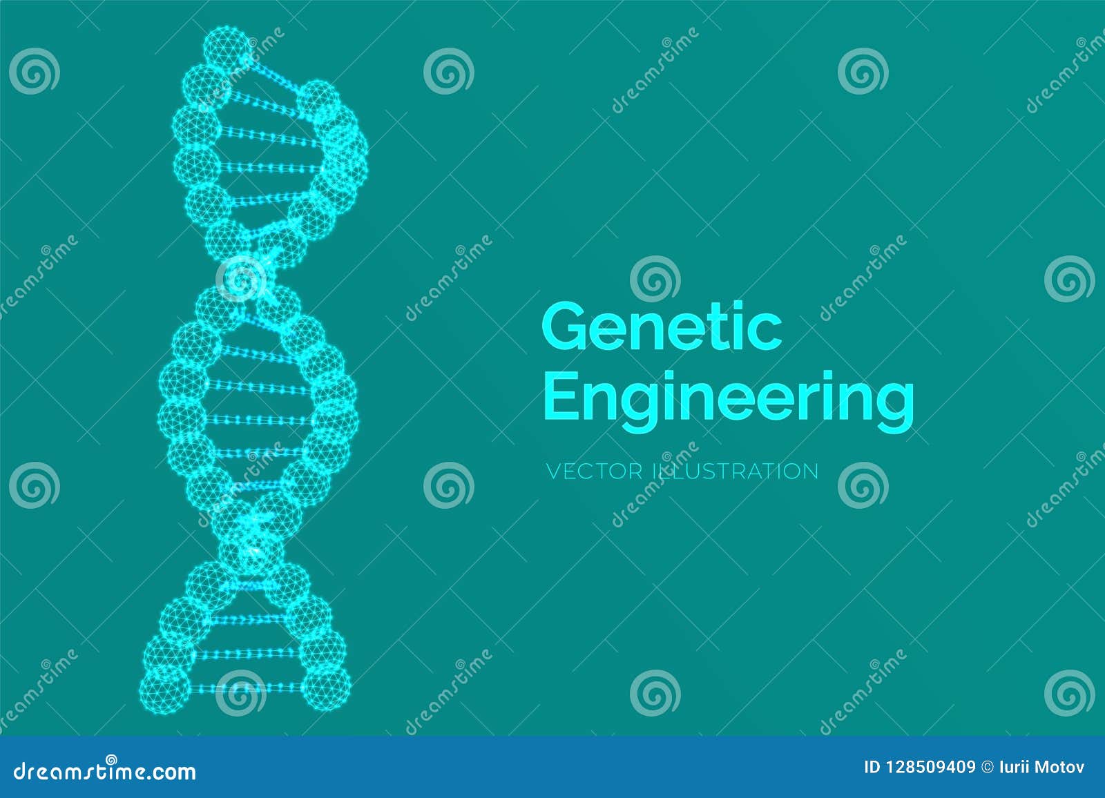 DNA Sequence. Wireframe DNA Molecules Structure Mesh. DNA Code Editable ...