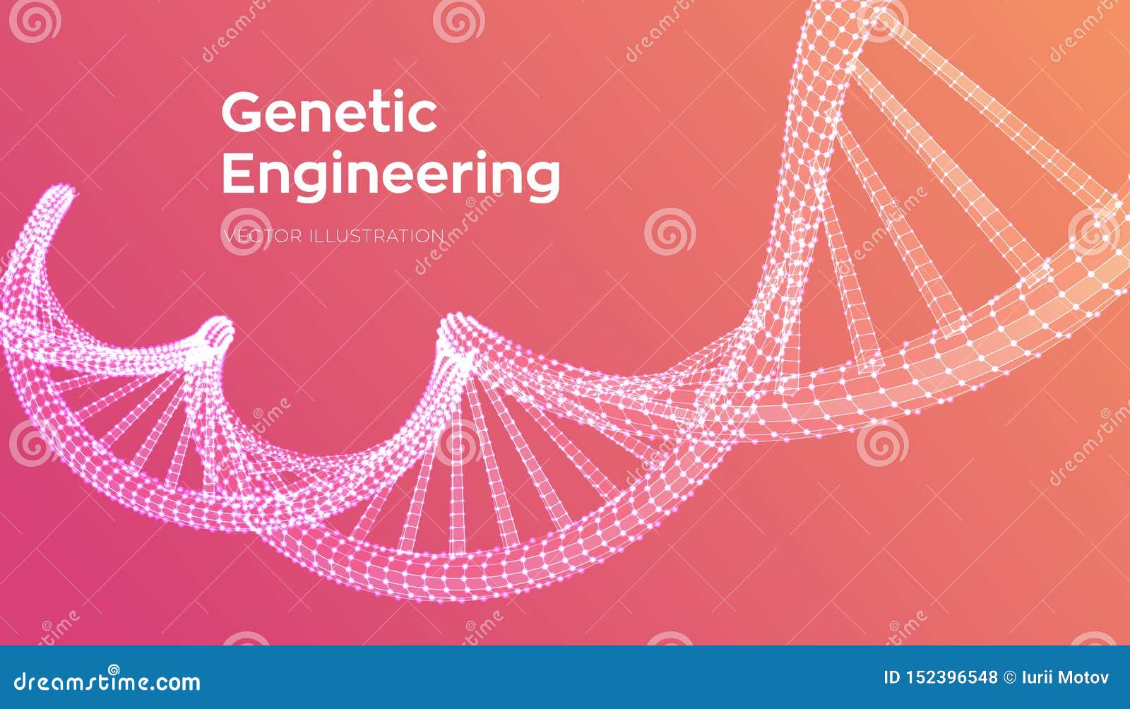 DNA Sequence. Wireframe DNA Molecules Structure Mesh. DNA Code Editable ...