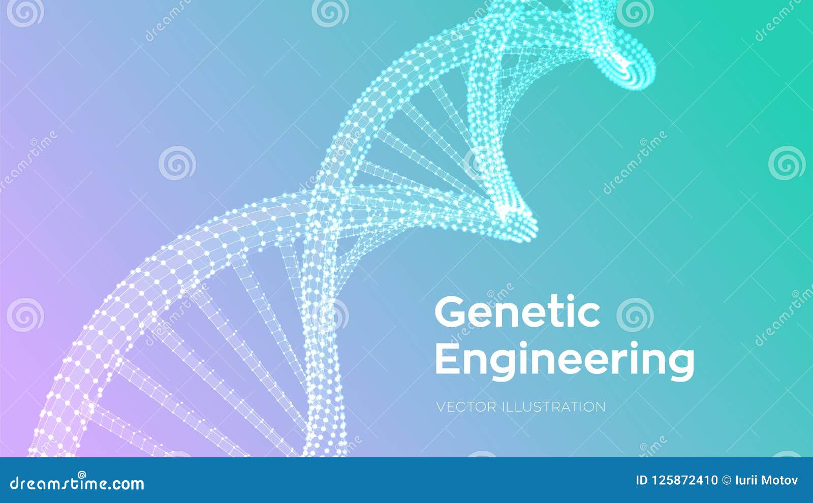 DNA Sequence. Wireframe DNA Molecules Structure Mesh. DNA Code Editable ...