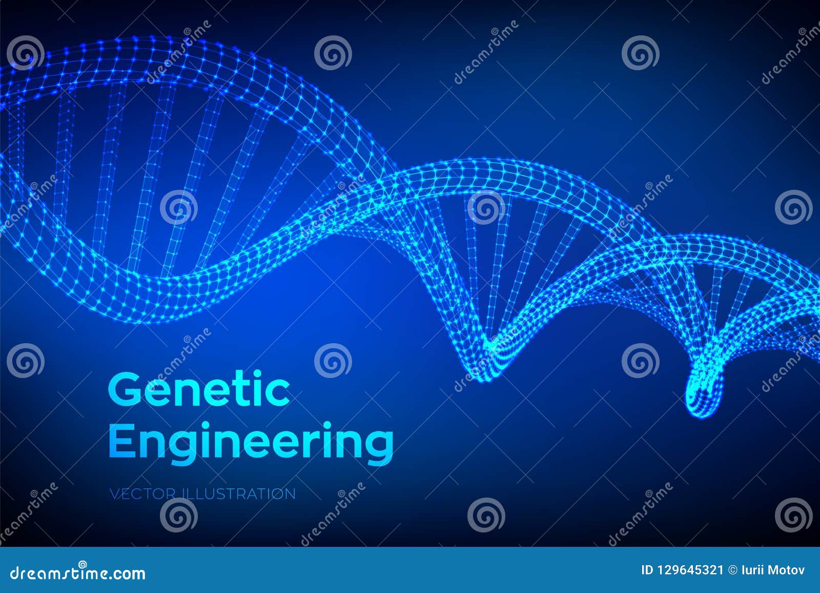 DNA Sequence. Wireframe DNA Molecules Structure Mesh. DNA Code Editable ...