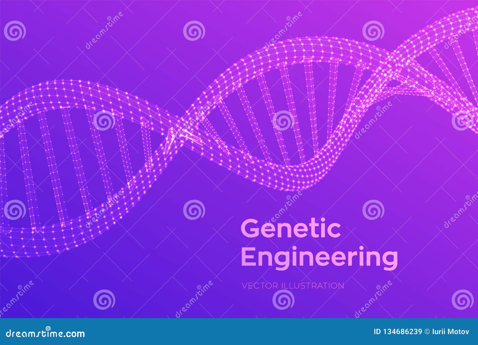 DNA Sequence. Wireframe DNA Molecules Structure Mesh. DNA Code Editable ...