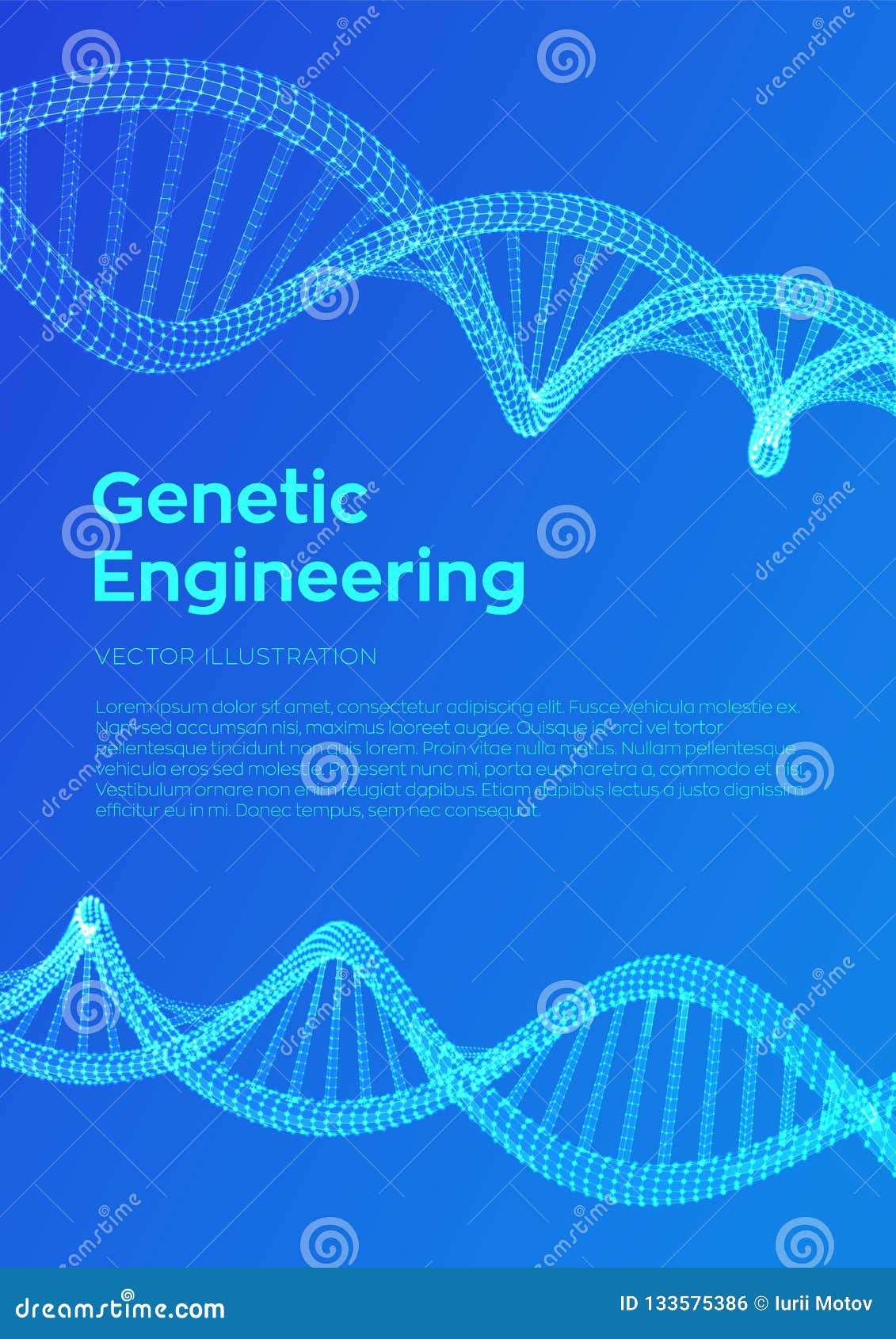 DNA Sequence. Wireframe DNA Molecules Structure Mesh. DNA Code Editable ...