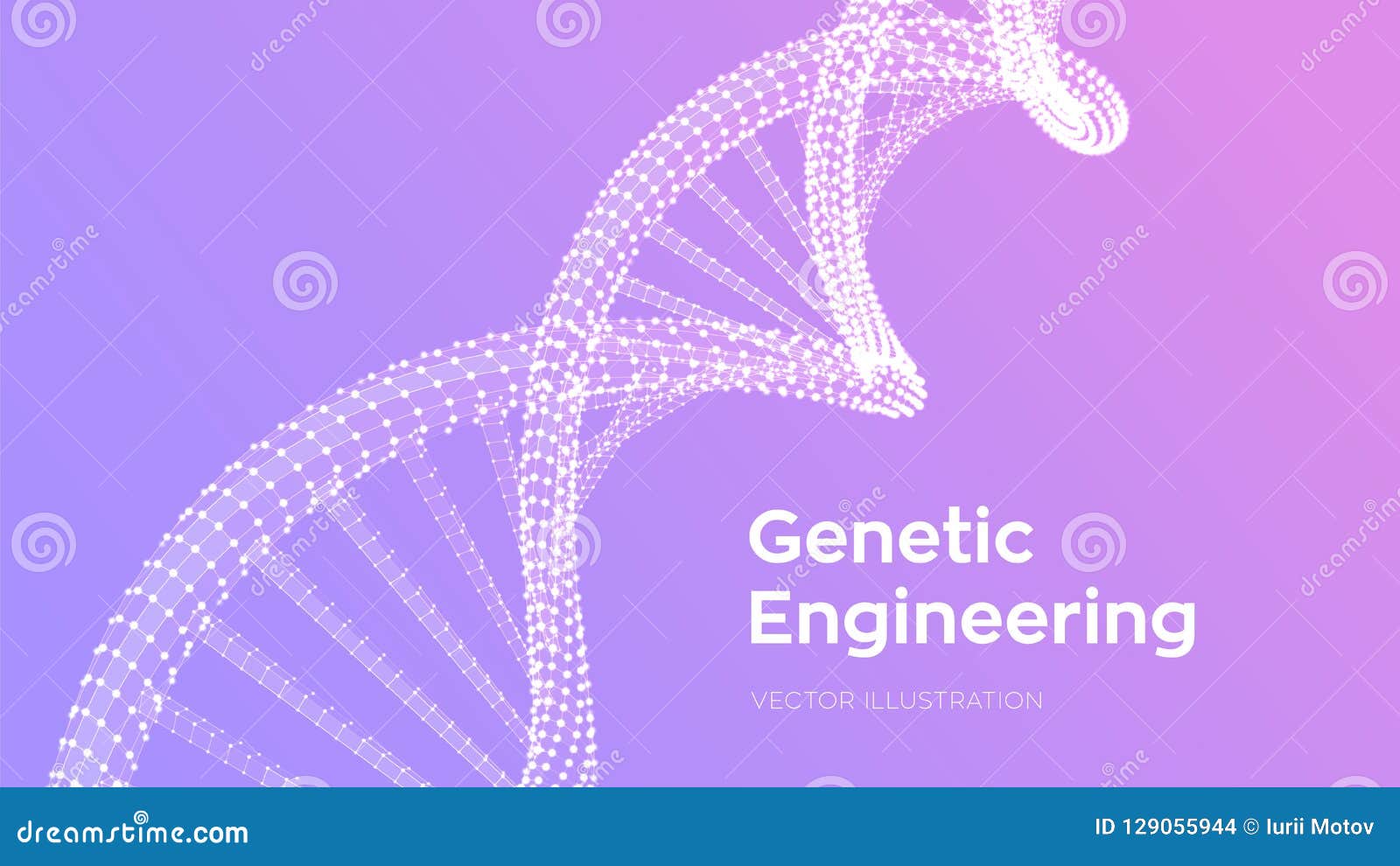 DNA Sequence. Wireframe DNA Molecules Structure Mesh. DNA Code Editable ...