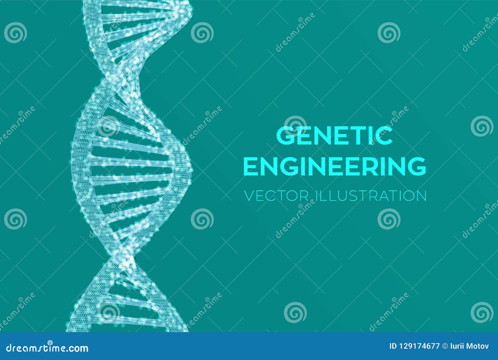 DNA Sequence. Wireframe DNA Molecules Structure Mesh. DNA Code Template ...