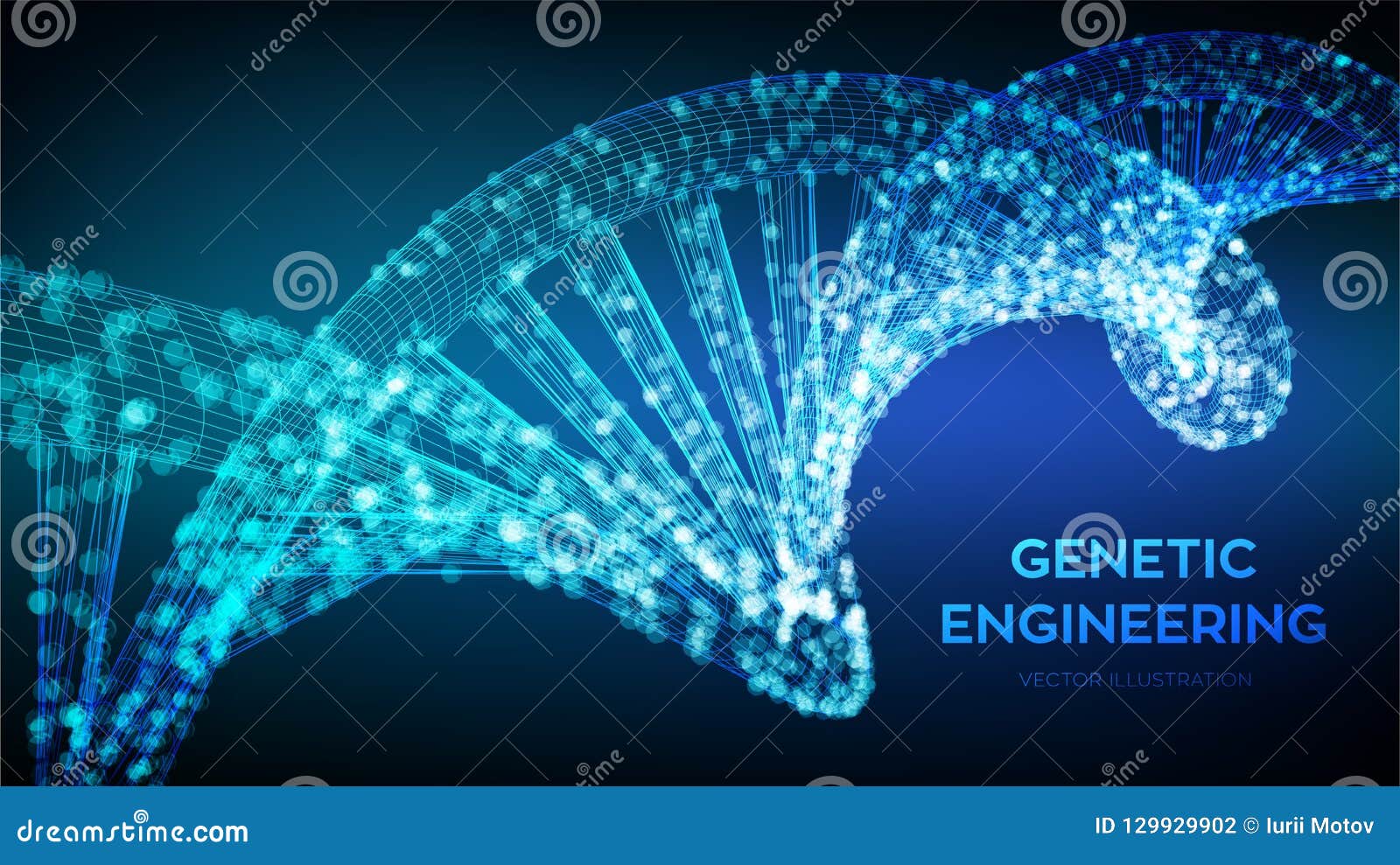 DNA Sequence. Wireframe DNA Molecules Structure Mesh. DNA Code Editable ...
