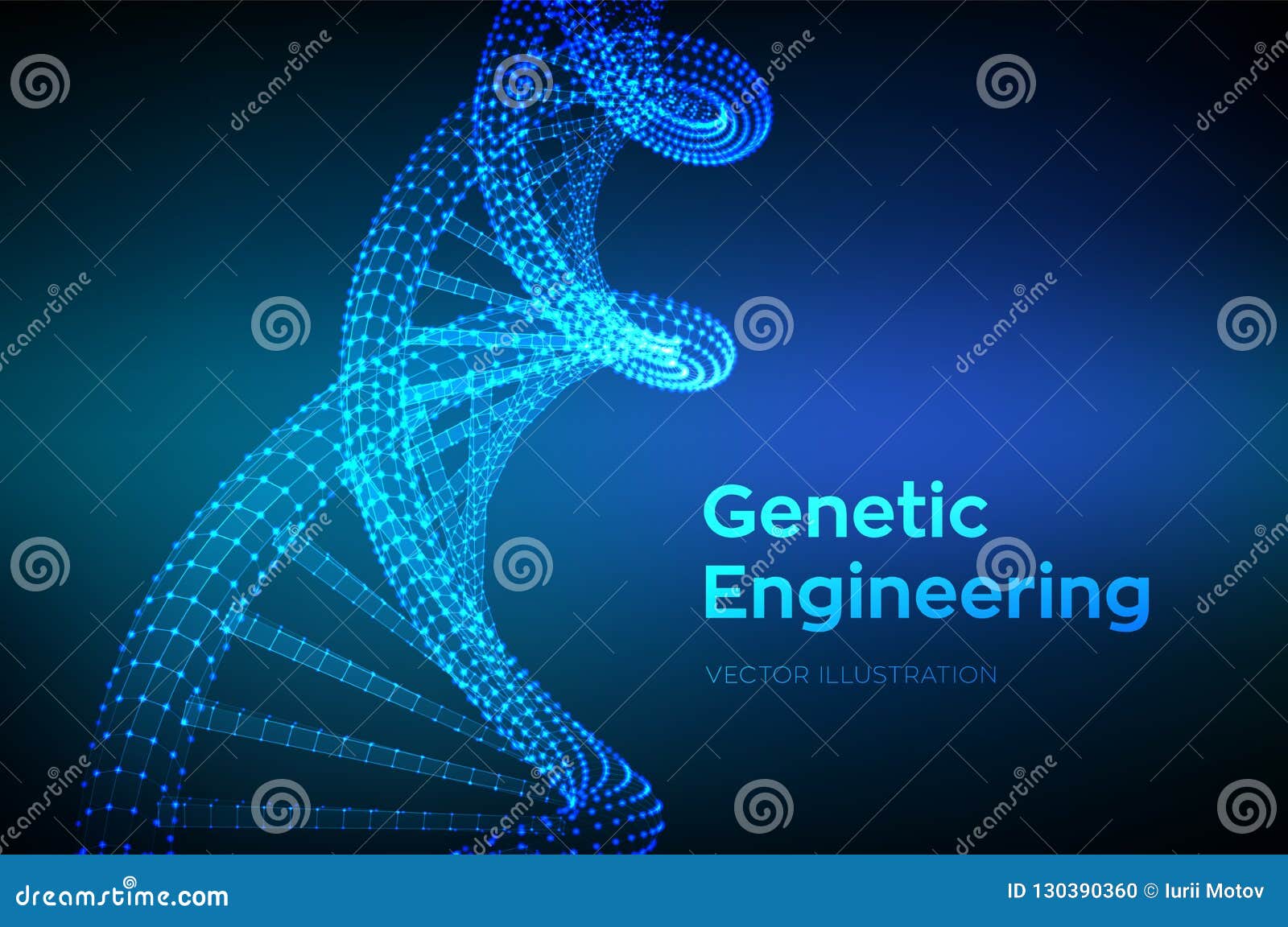 DNA Sequence. Wireframe DNA Molecules Structure Mesh. DNA Code Template ...