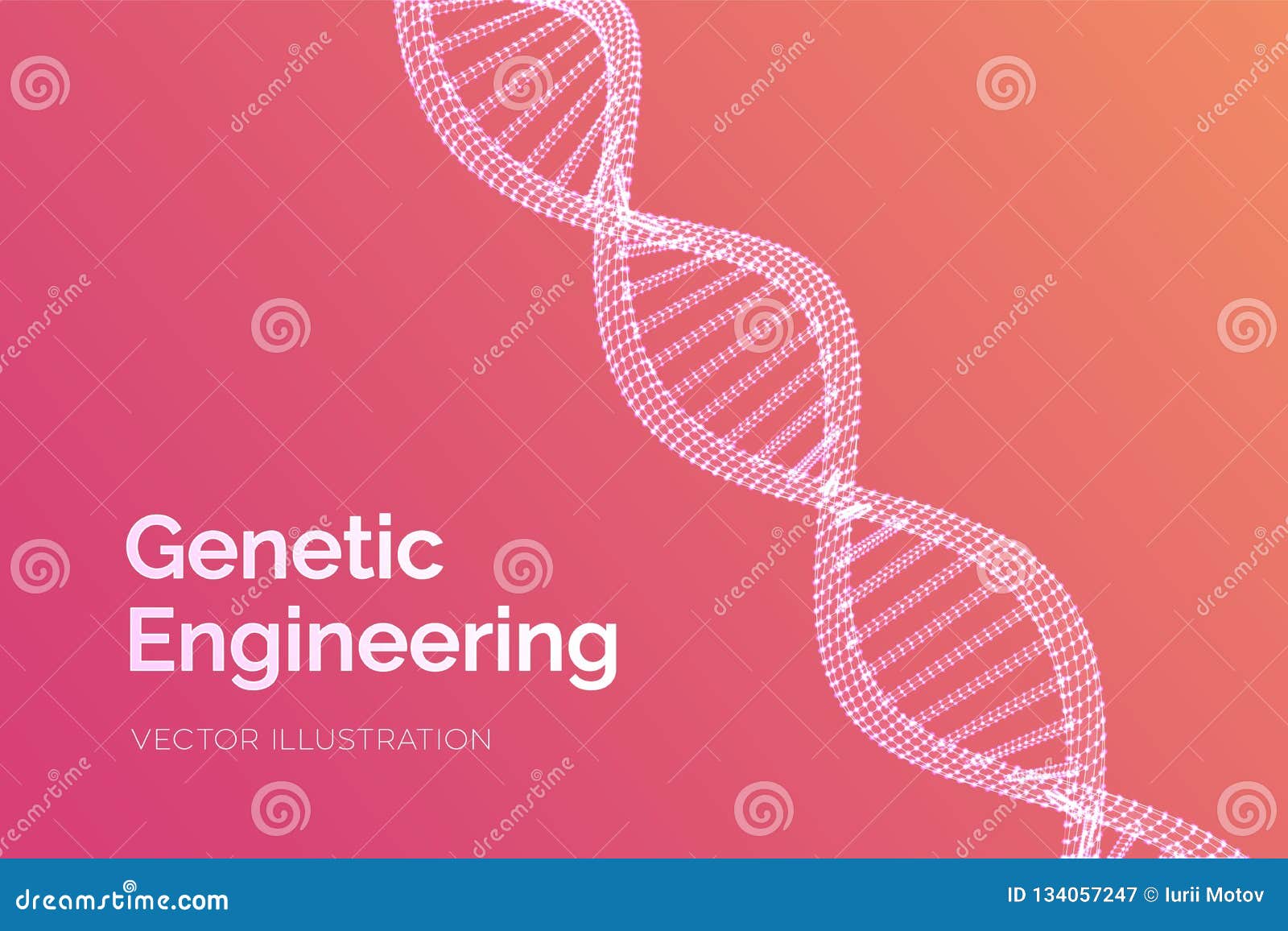 DNA Sequence. Wireframe DNA Molecules Structure Mesh. DNA Code Editable ...