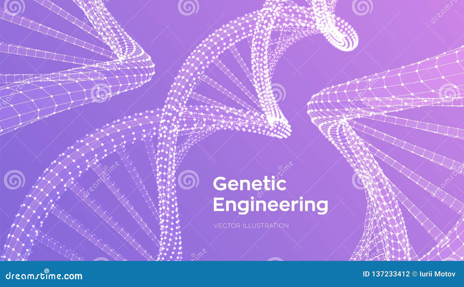DNA Sequence. Wireframe DNA Molecules Structure Mesh. DNA Code Editable ...