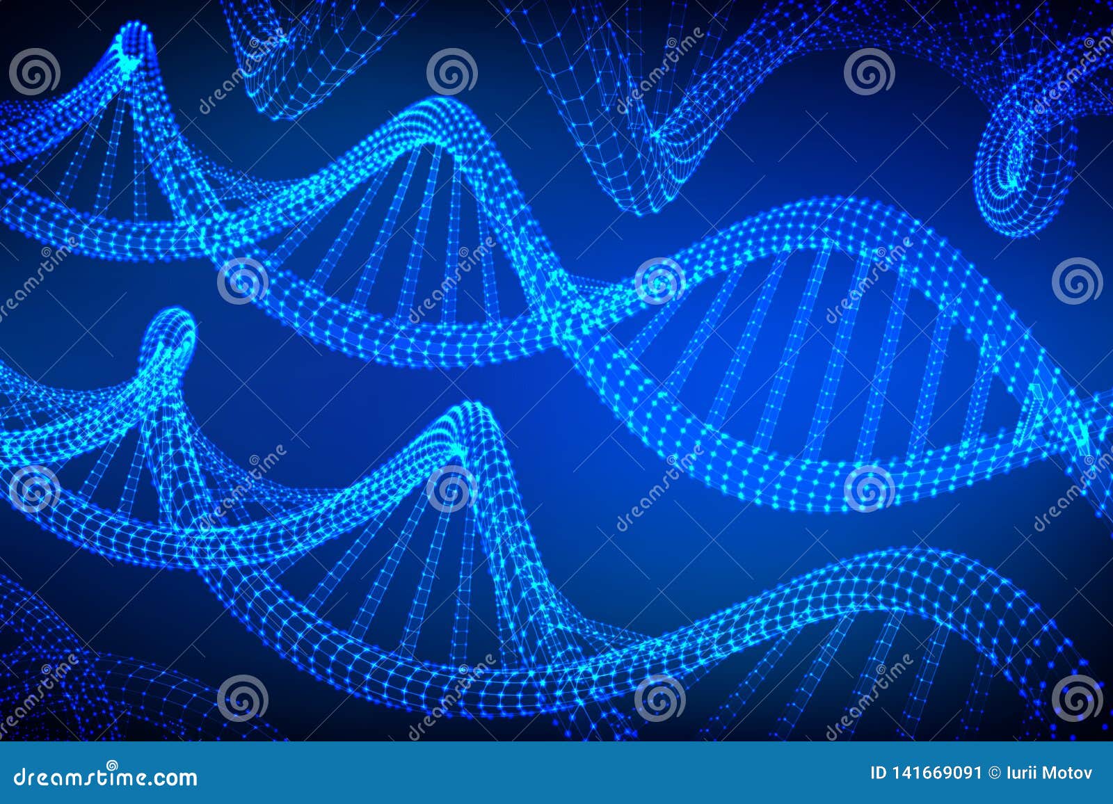 DNA Sequence. Wireframe DNA Molecules Structure Mesh. DNA Code Editable ...