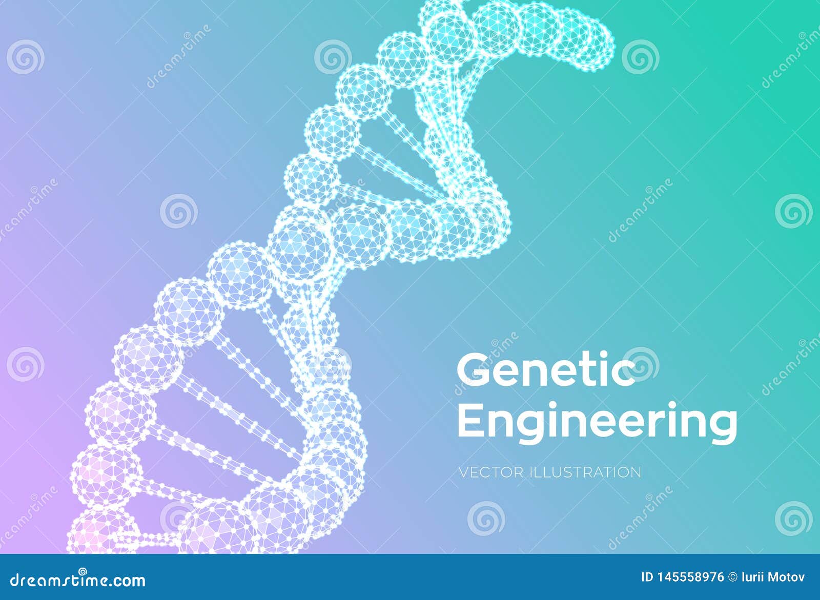 DNA Sequence. Wireframe DNA Molecules Structure Mesh. DNA Code Editable ...
