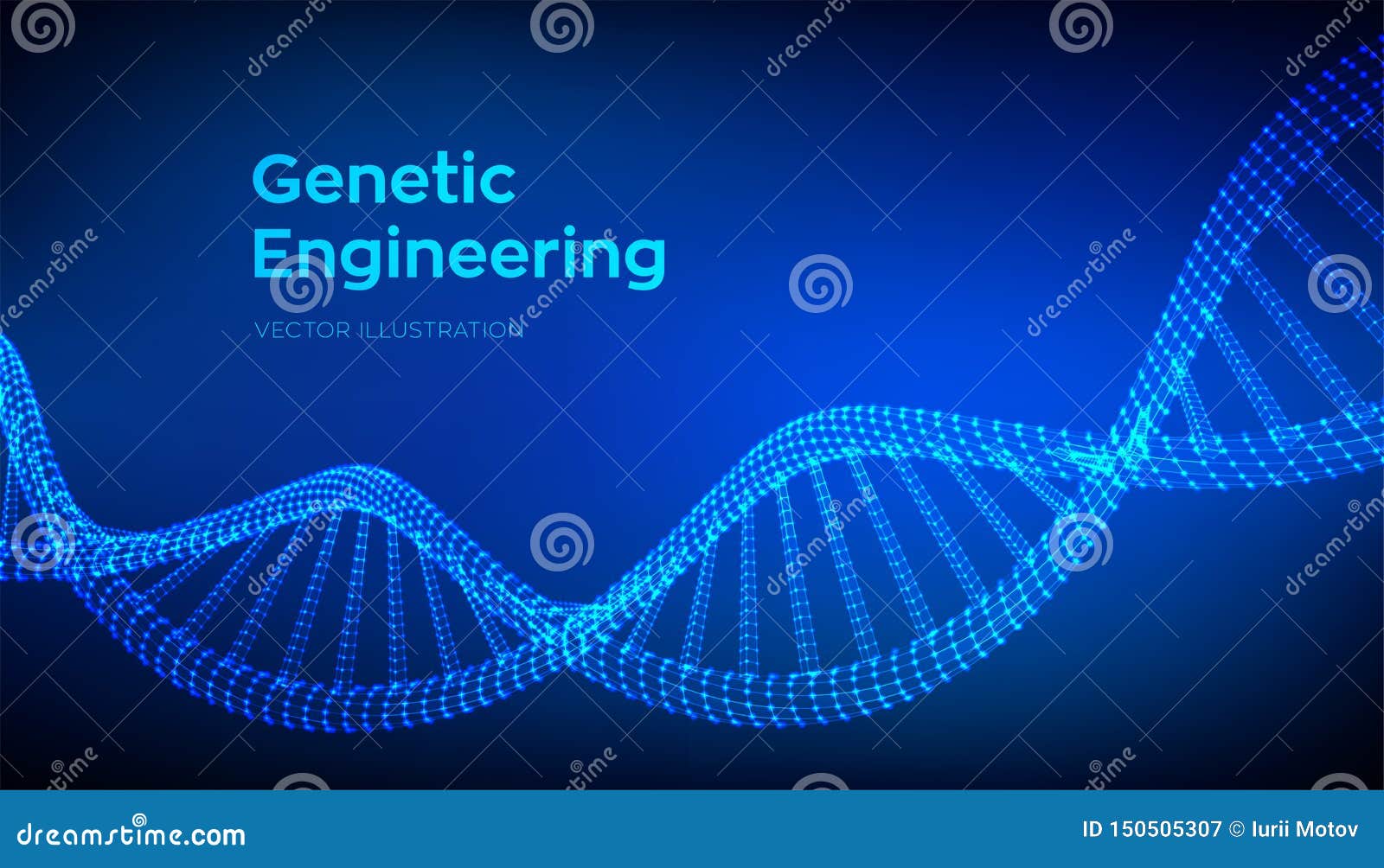 DNA Sequence. Wireframe DNA Molecules Structure Mesh. DNA Code Editable ...