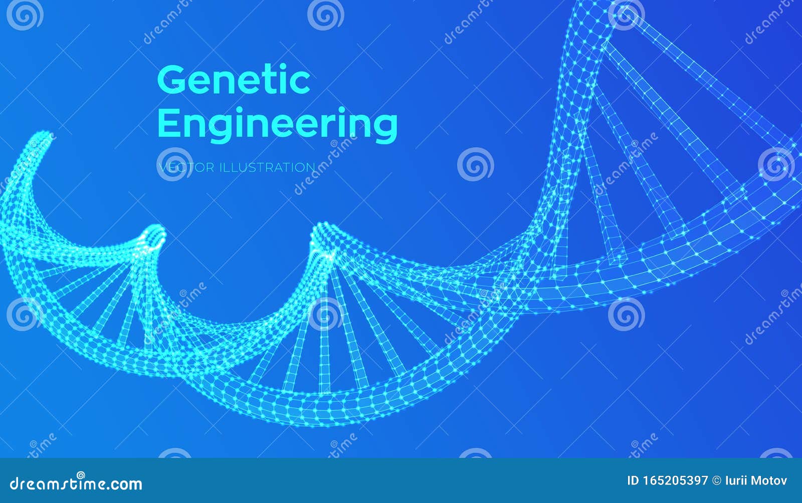 DNA Sequence. Wireframe DNA Molecules Structure Mesh. DNA Code Editable ...