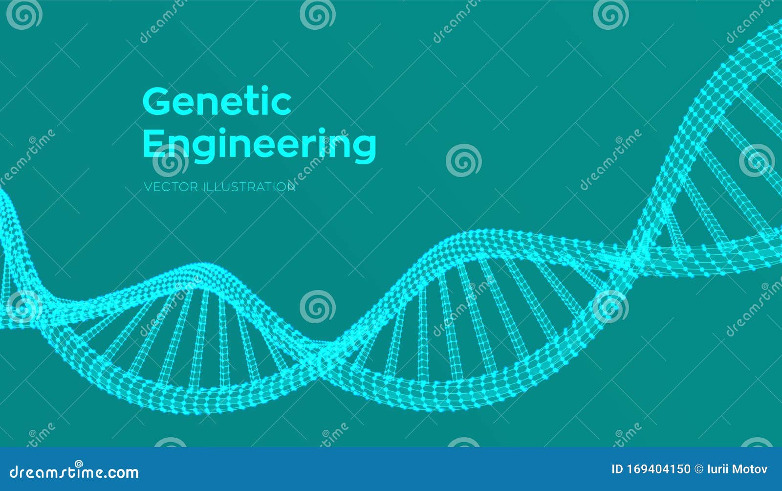 DNA Sequence. Wireframe DNA Molecules Structure Mesh. DNA Code Editable ...