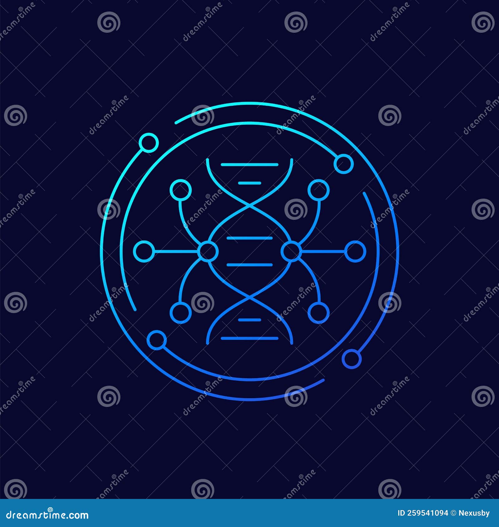 DNA Sequencing Line Vector Icon Stock Vector - Illustration of genetic ...